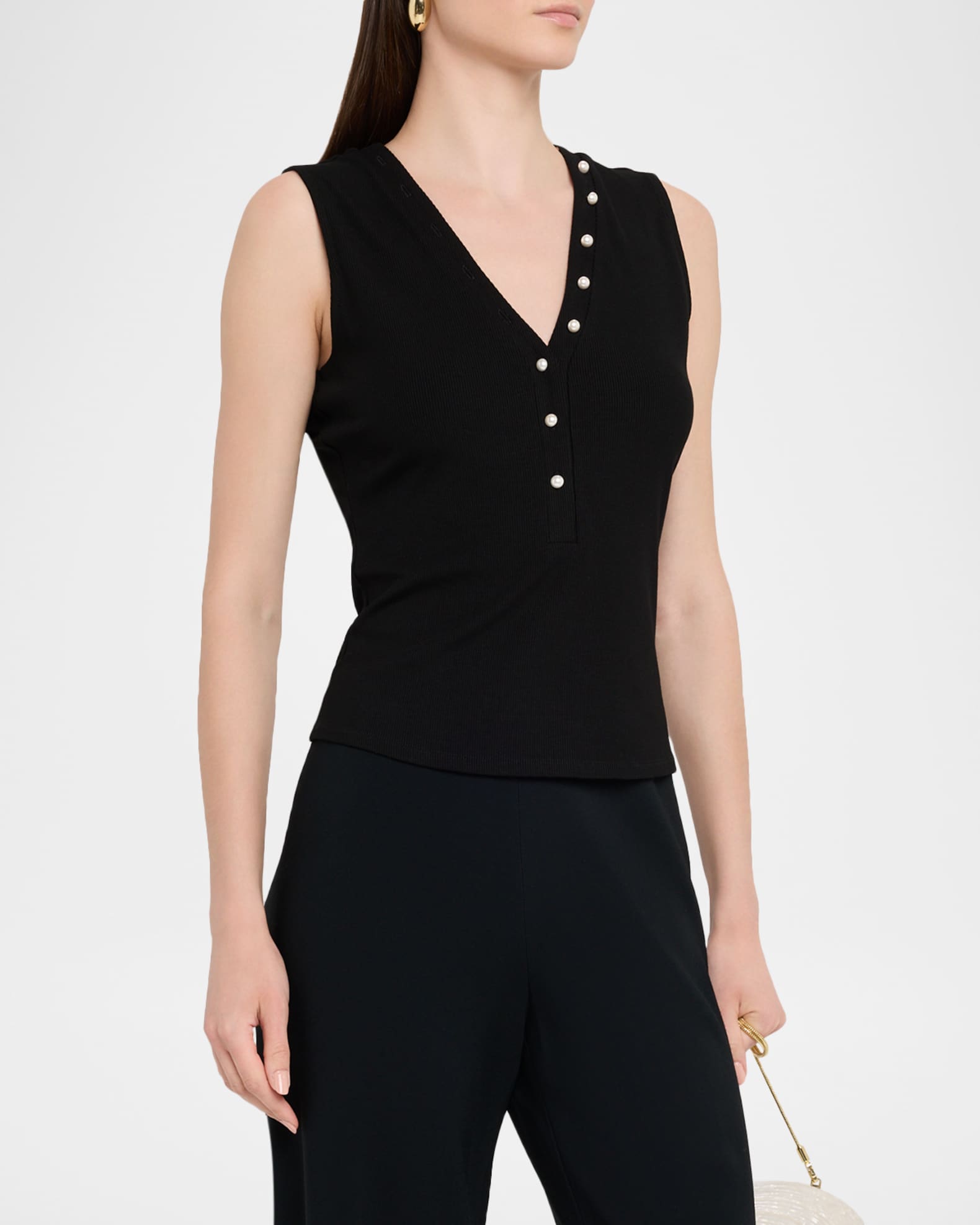 Generation Love Zoelle Ribbed Button Tank Top | Neiman Marcus