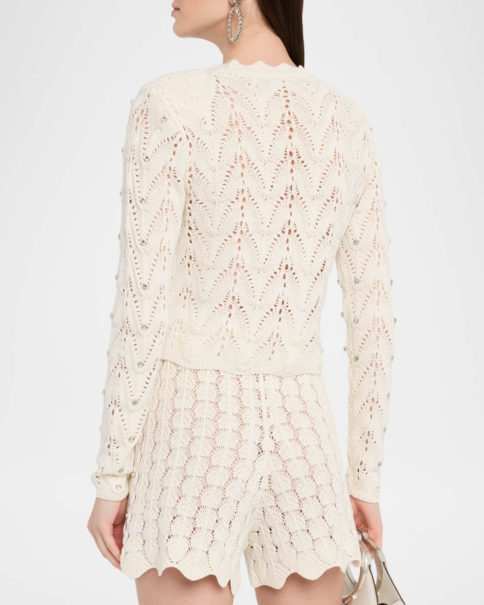 Generation Love Blake Embellished Pointelle Cardigan | Neiman Marcus