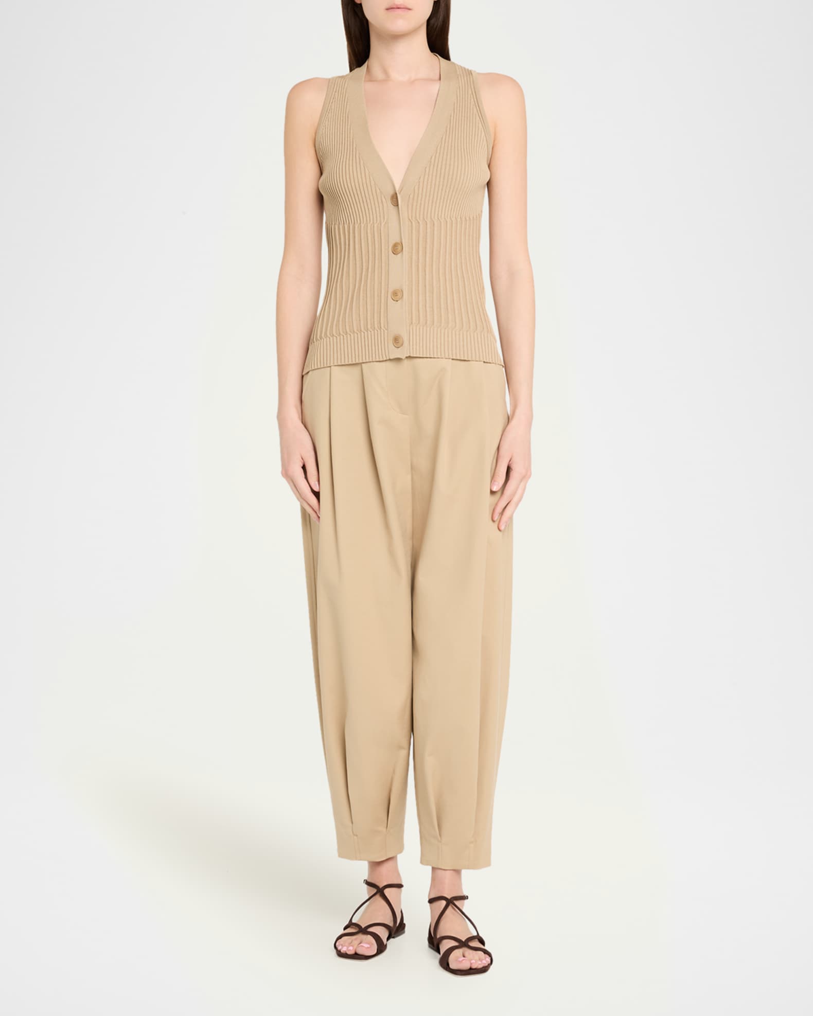 Max Mara Bimba Ribbed Knit Vest | Neiman Marcus