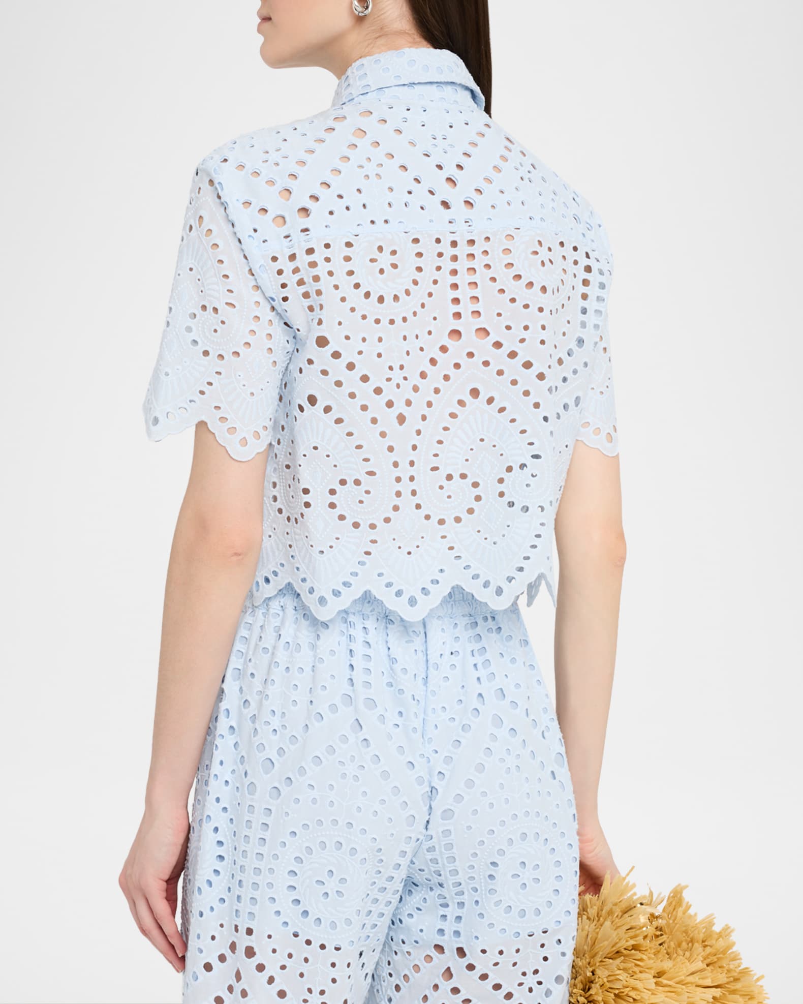 Generation Love Dubois Cropped Eyelet Shirt | Neiman Marcus