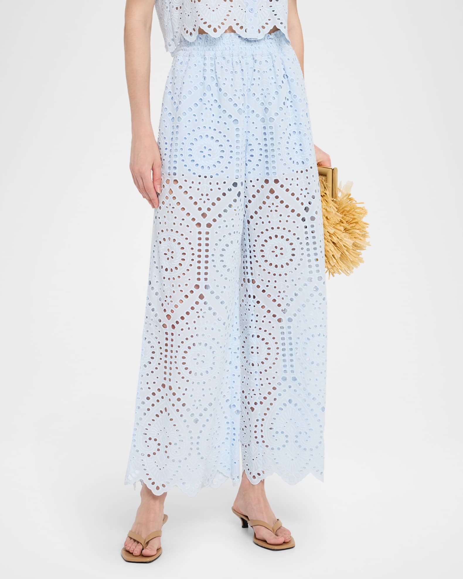 Generation Love Connie Wide-Leg Eyelet Pants | Neiman Marcus