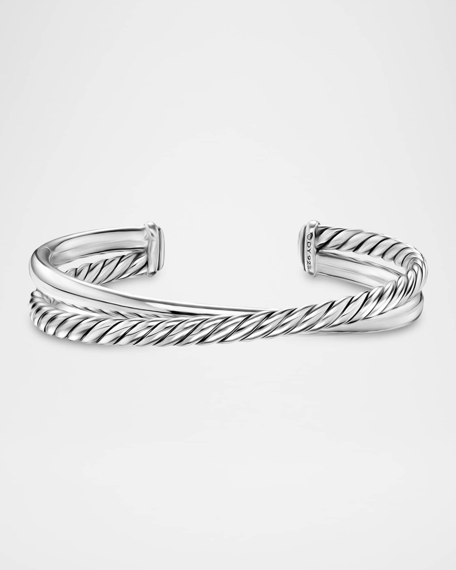 David Yurman Crossover 2 Row Bracelet in Silver, 11mm | Neiman Marcus