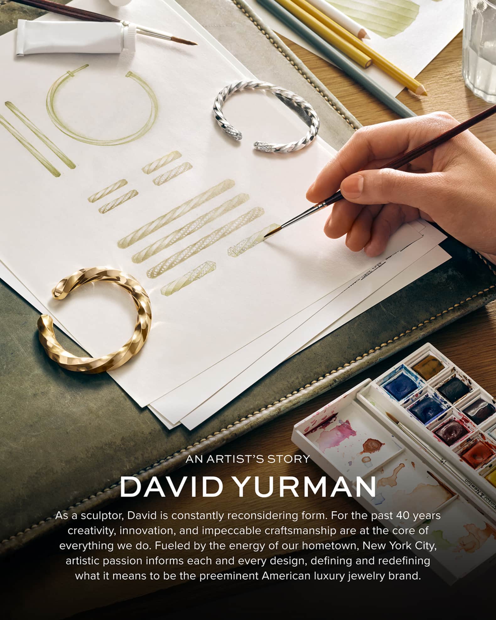 David Yurman Crossover 2 Row Bracelet in Silver, 11mm | Neiman Marcus