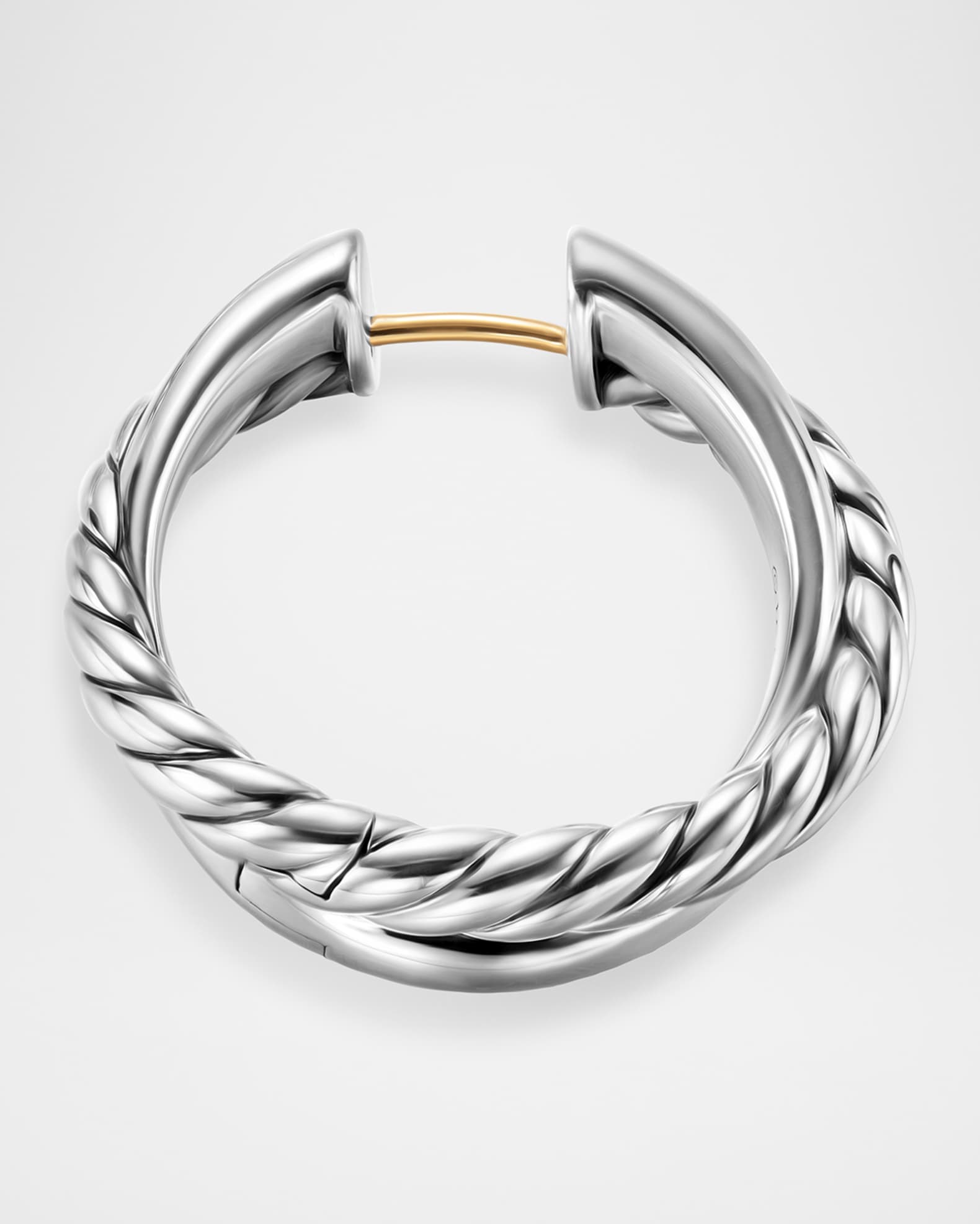 David Yurman Crossover 2 Row Hoop Earrings in Silver, 22mm | Neiman Marcus