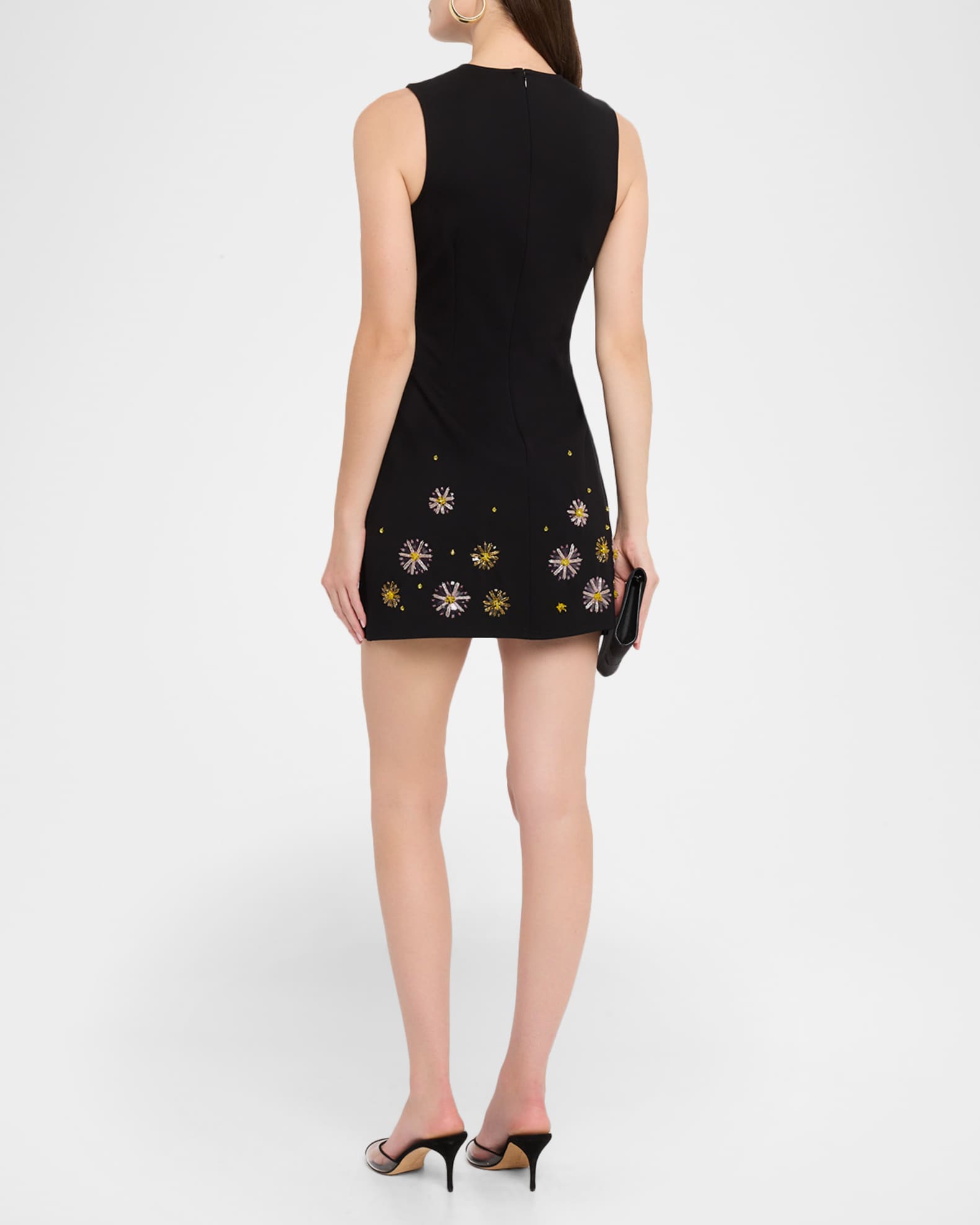 STAUD Mercer Glass Beaded Mini Dress | Neiman Marcus