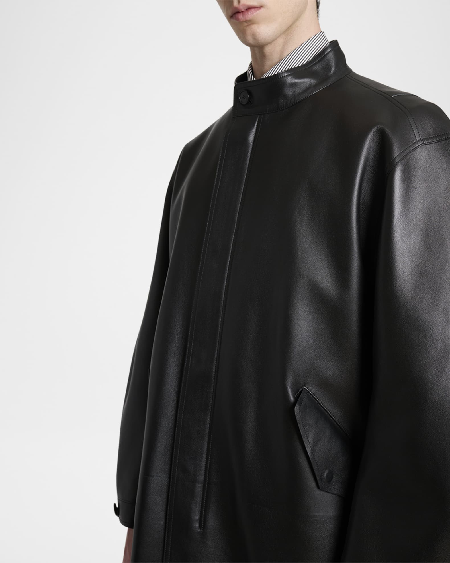 Givenchy Men's Leather Fishtail Parka | Neiman Marcus