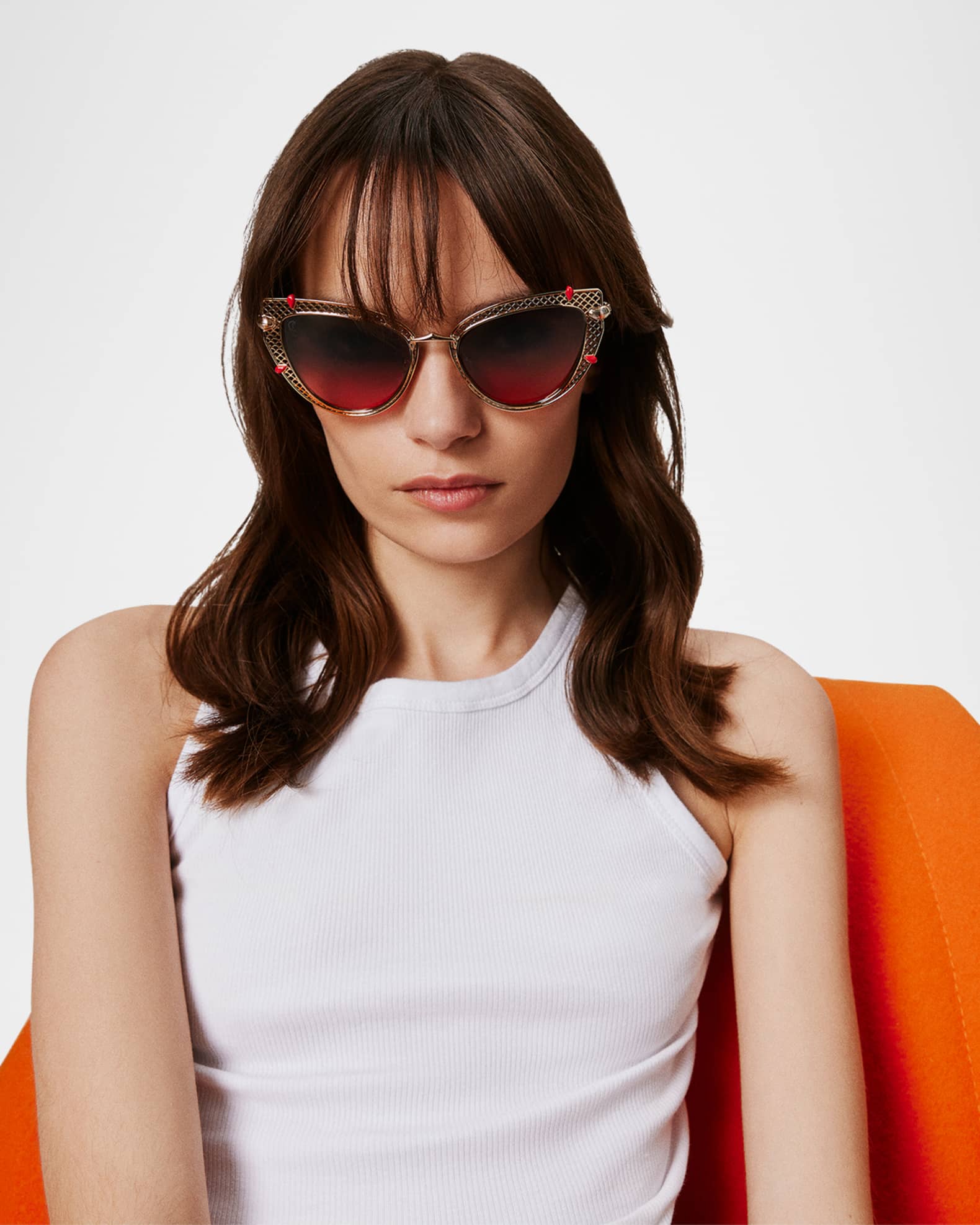Christian Louboutin Miss Z Metal Cat-Eye Sunglasses | Neiman Marcus