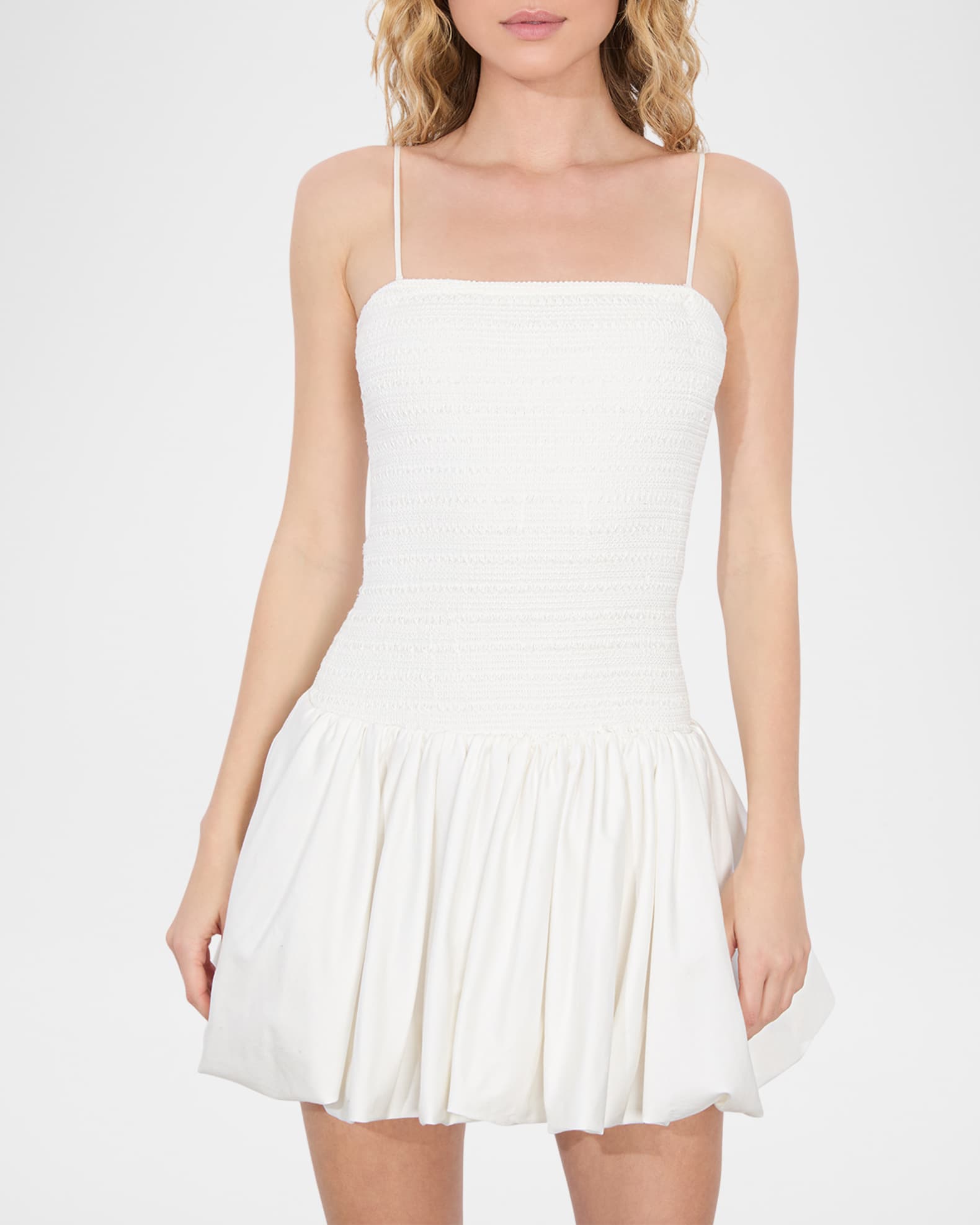 Alice + Olivia Arden Drop-Waist Bubble Mini Dress | Neiman Marcus