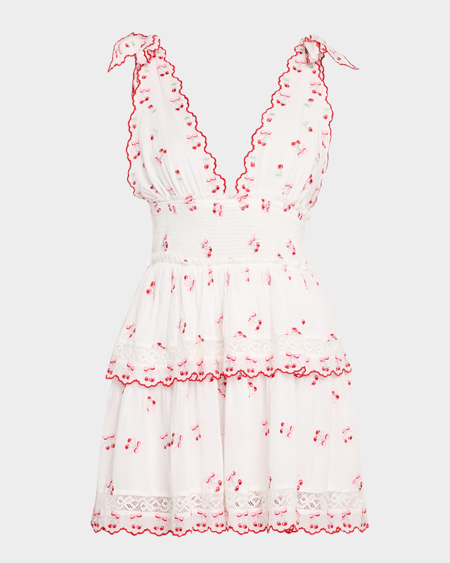 LoveShackFancy Soira Cherry Print Mini Dress | Neiman Marcus