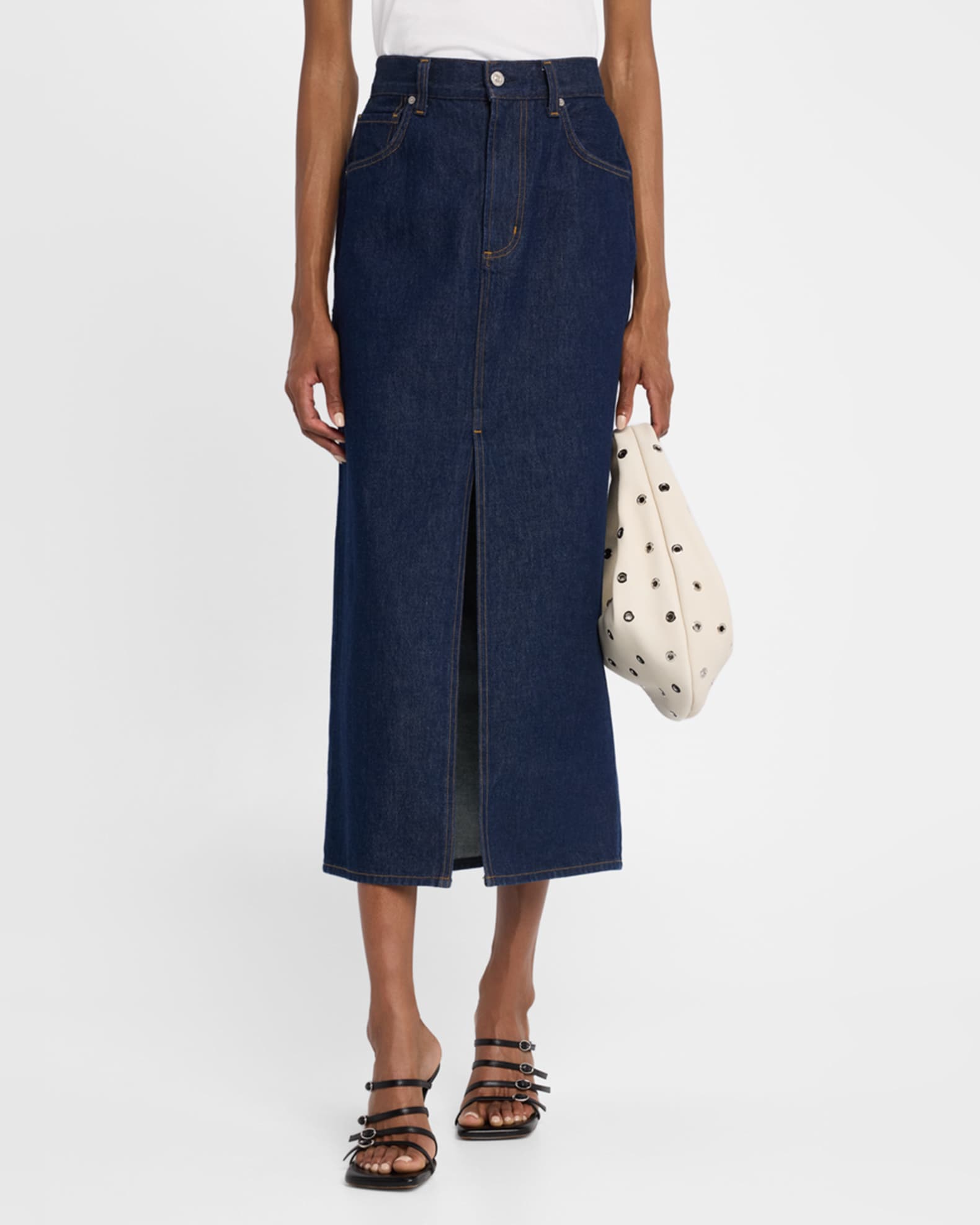 Good Work by Argent x Citizens of Humanity Gwynn Cotton Denim Midi ...