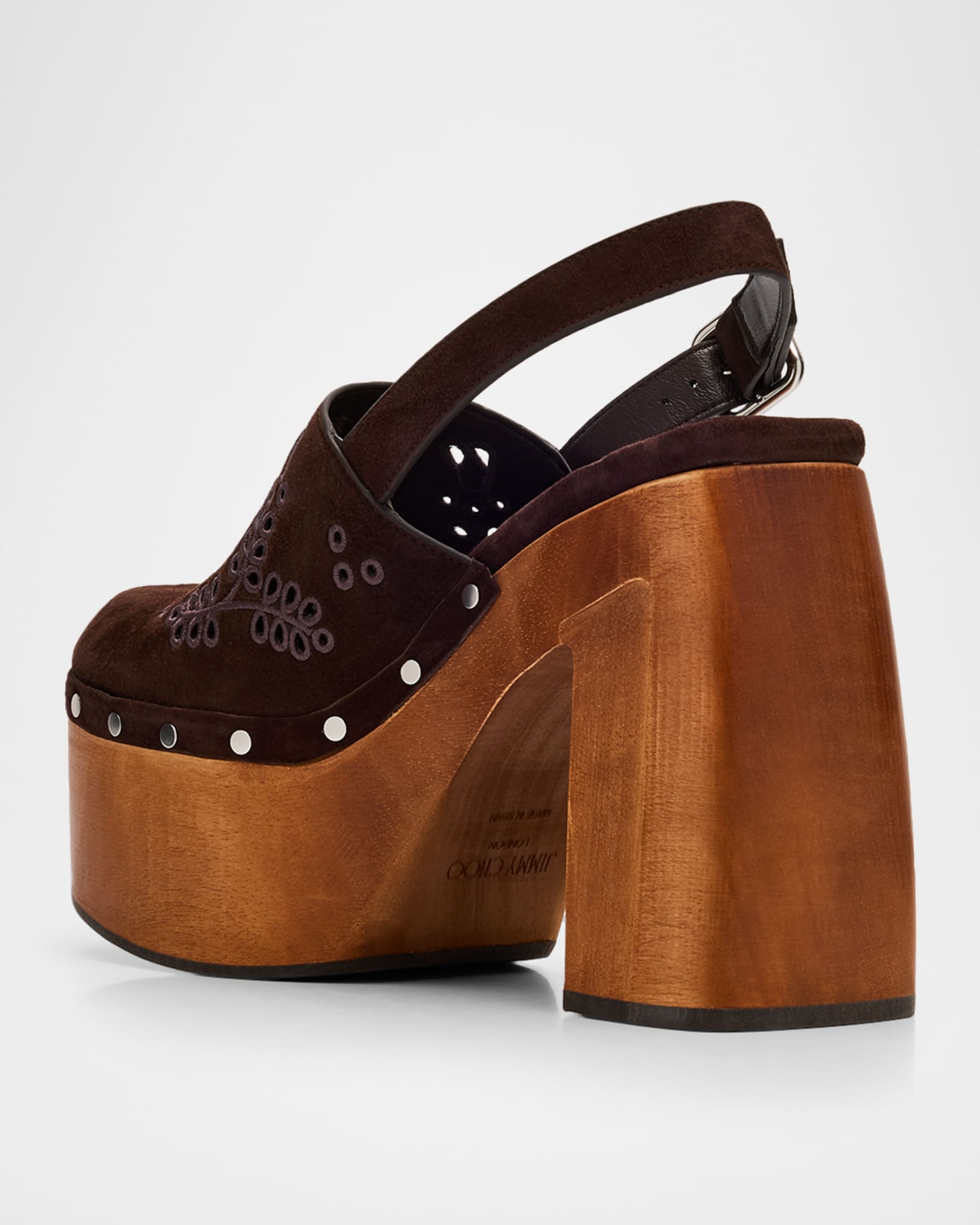 Jimmy Choo Alida Embroidered Suede Platform Clogs | Neiman Marcus