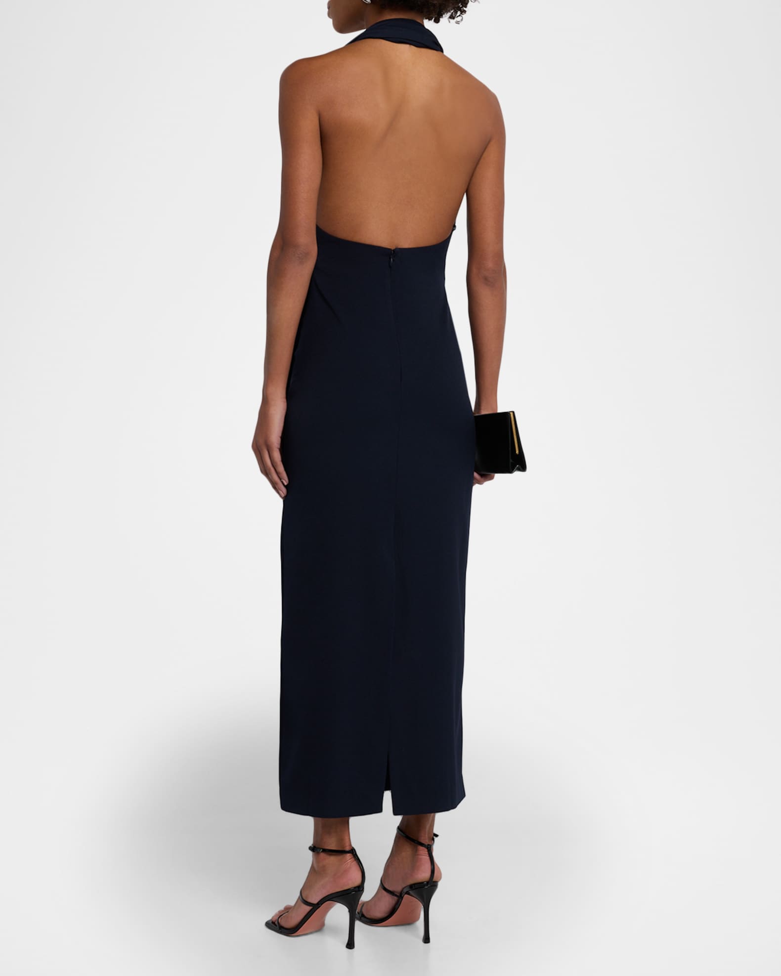Wynn Hamlyn Catherine Buckle Halter Maxi Dress | Neiman Marcus