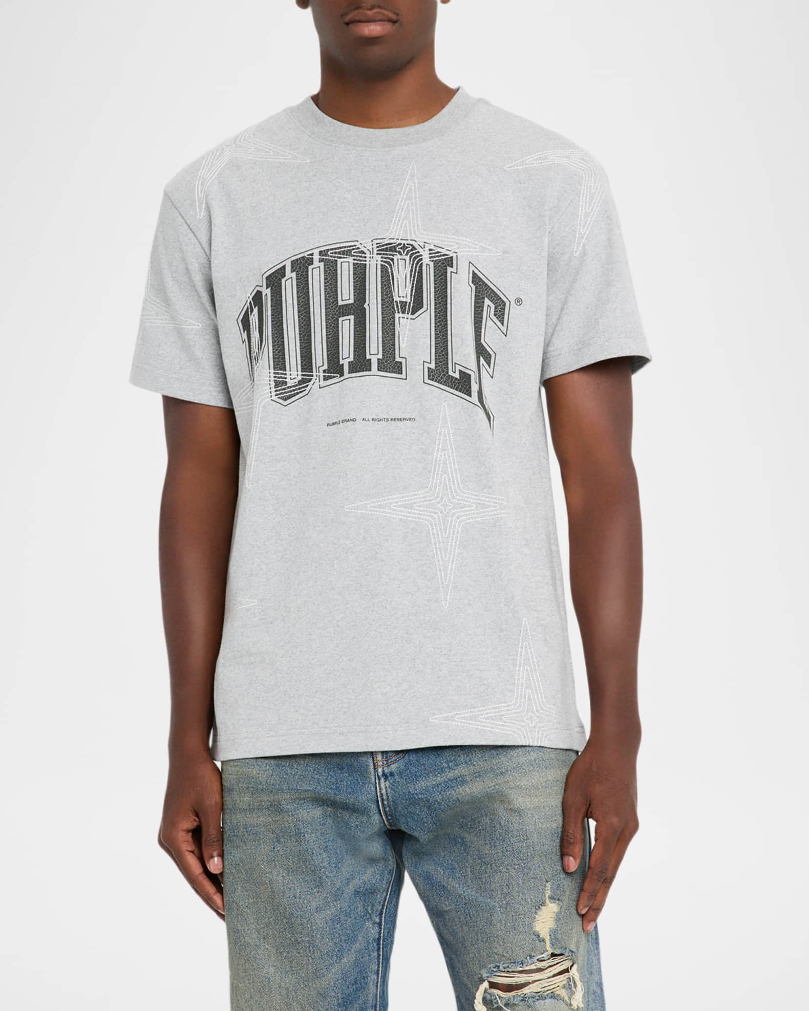 PURPLE Men's Star Overlay Graphic Logo T-Shirt | Neiman Marcus