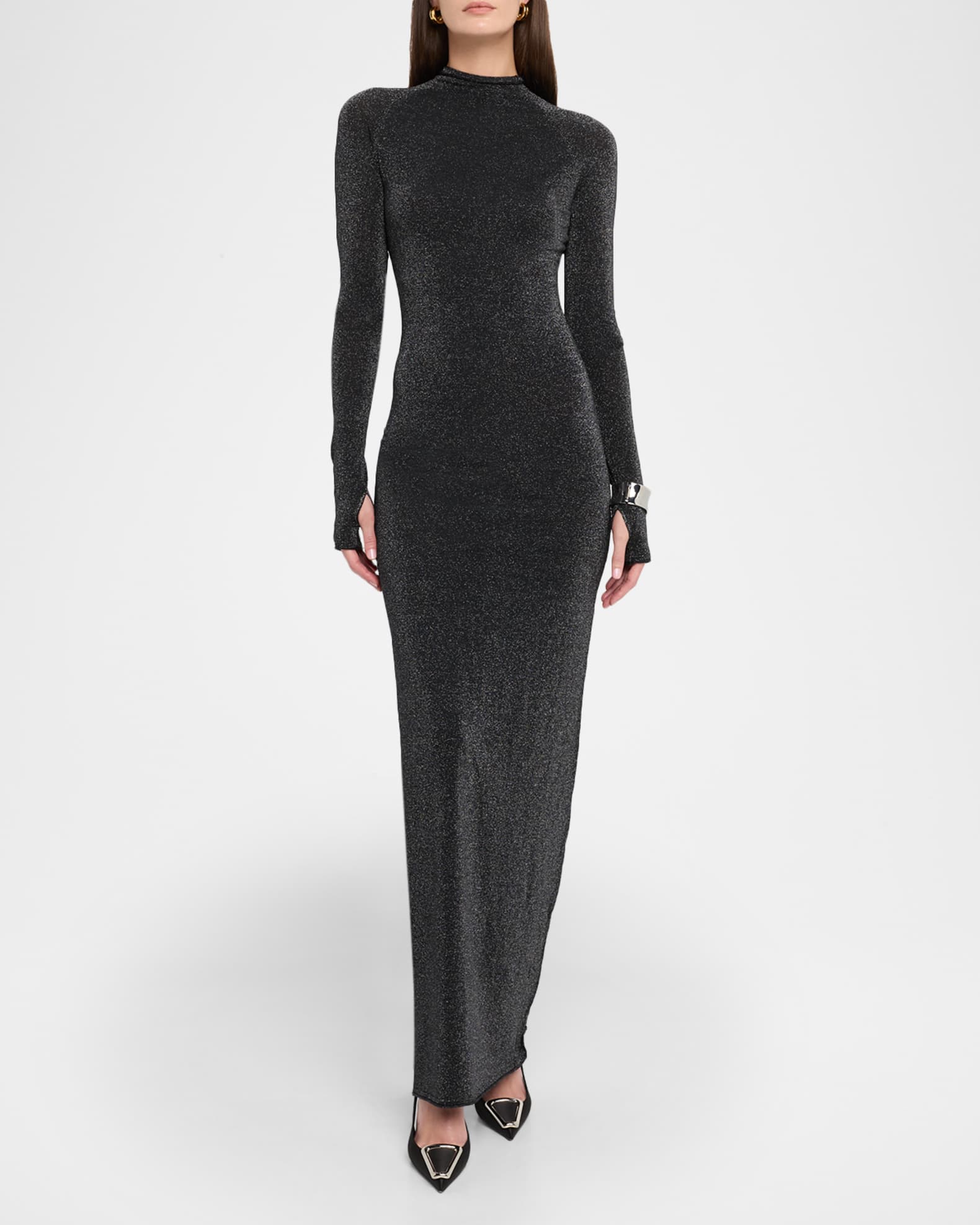 SIR Chiano Long-Sleeve Sparkly Knit Dress | Neiman Marcus