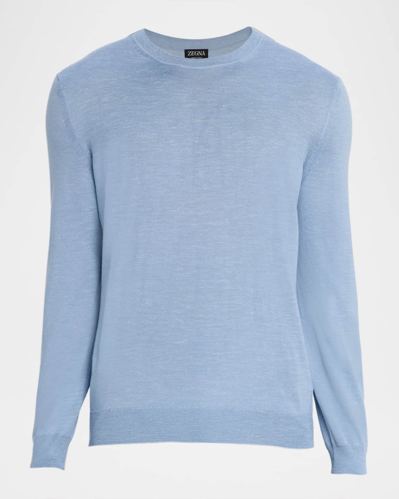 ZEGNA Men's Melange Fine Knit Crewneck Sweater | Neiman Marcus