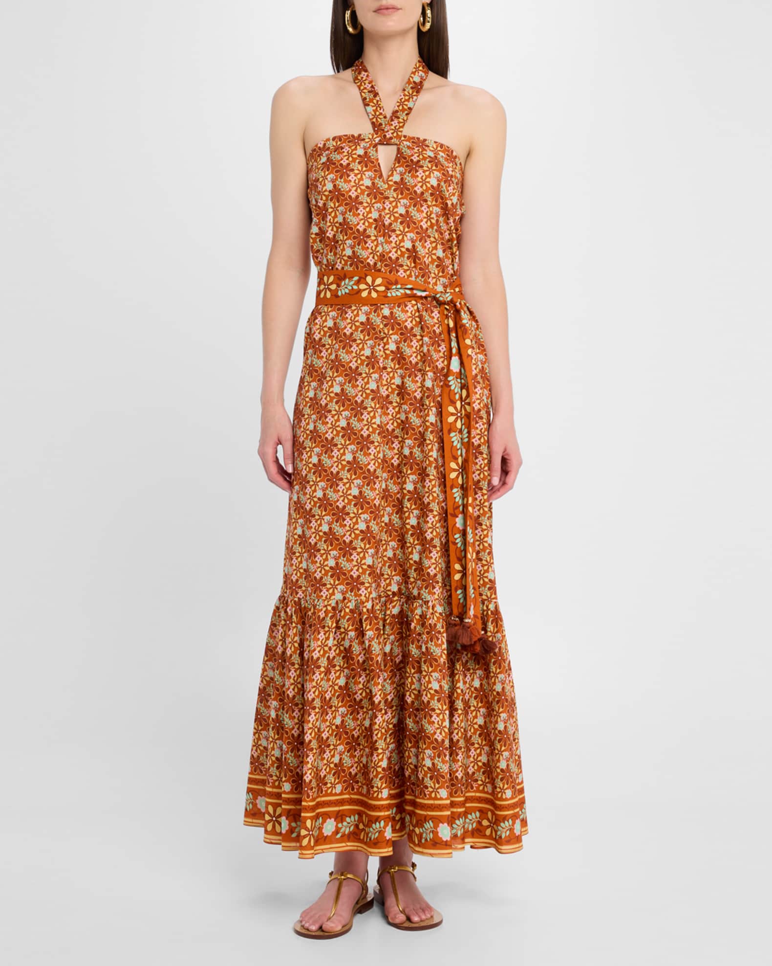 Figue Nylah Floral Halter Maxi Dress | Neiman Marcus