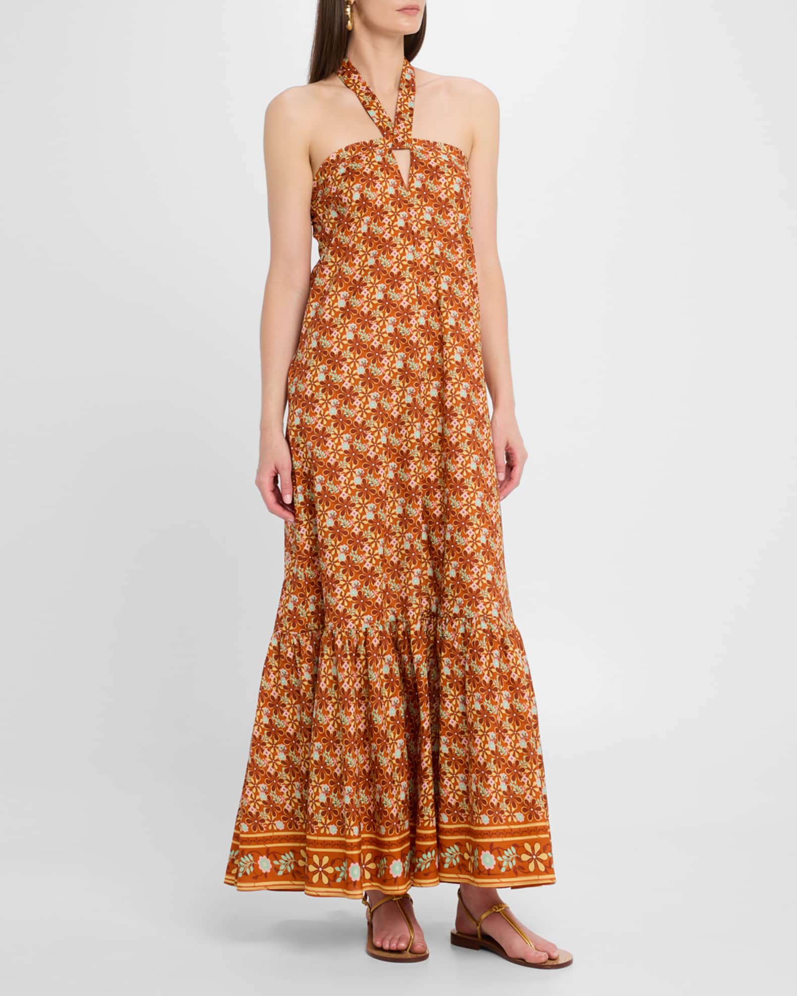 Figue Nylah Floral Halter Maxi Dress | Neiman Marcus