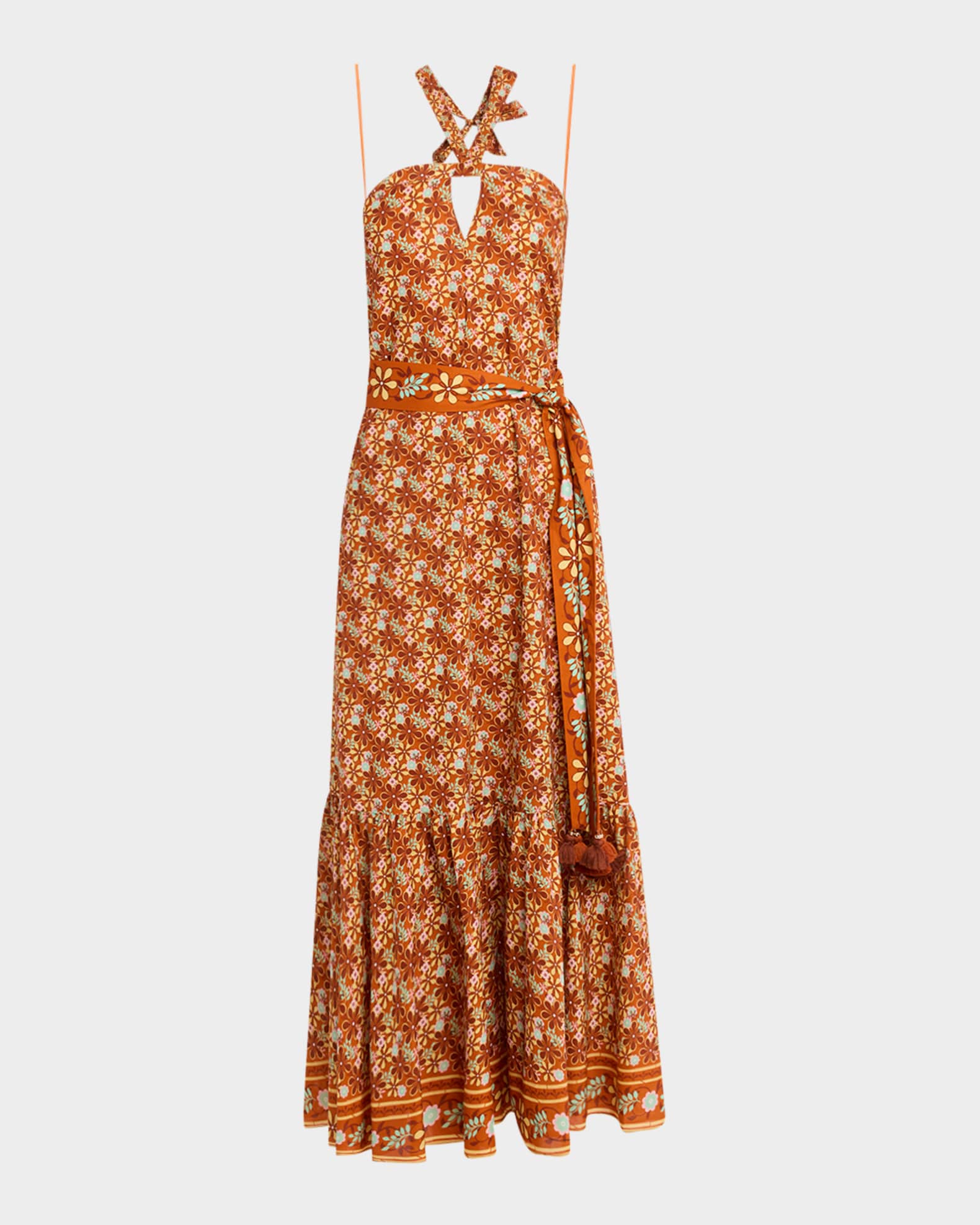 Figue Nylah Floral Halter Maxi Dress | Neiman Marcus