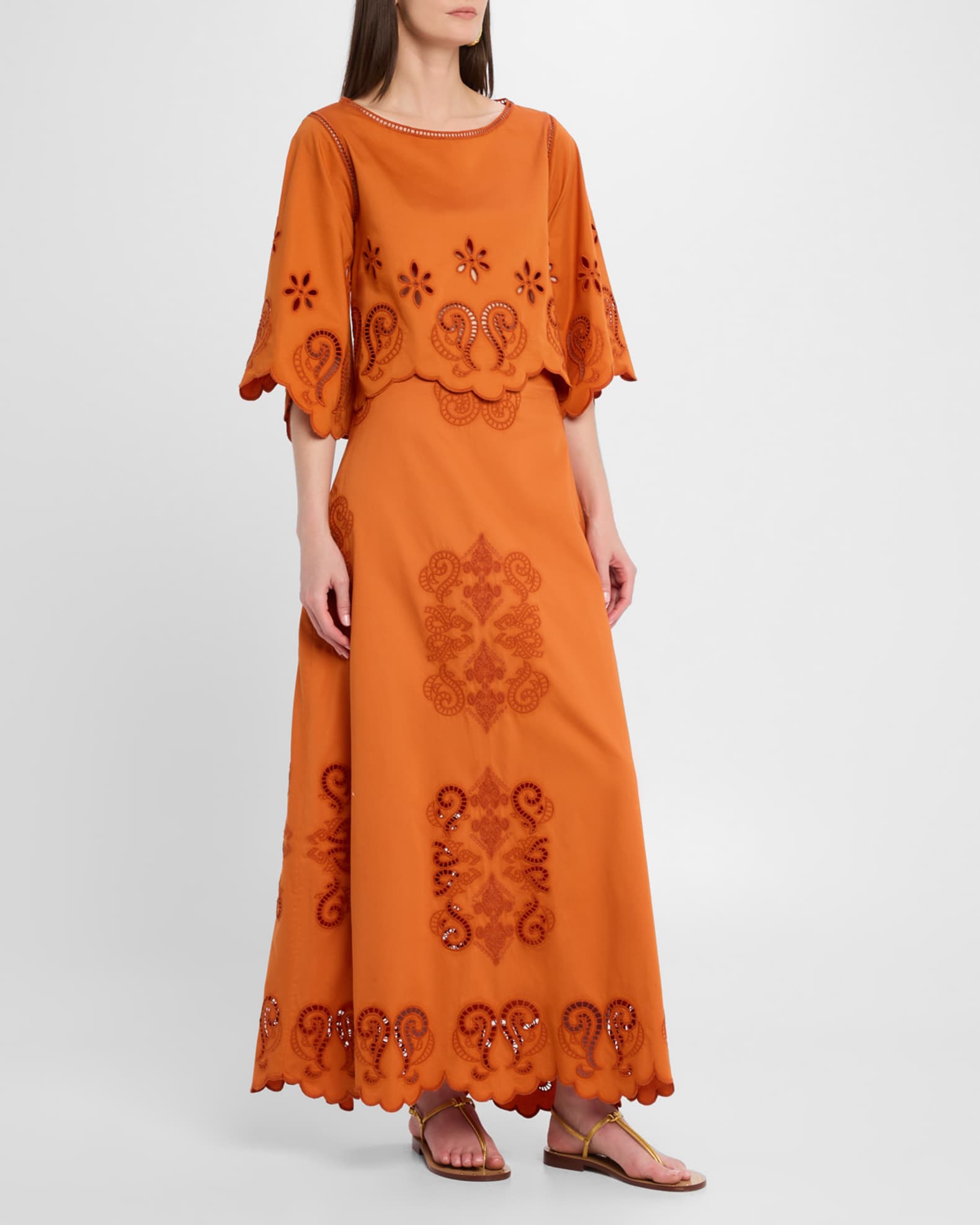 Figue Poppy Embroidered Maxi Skirt | Neiman Marcus