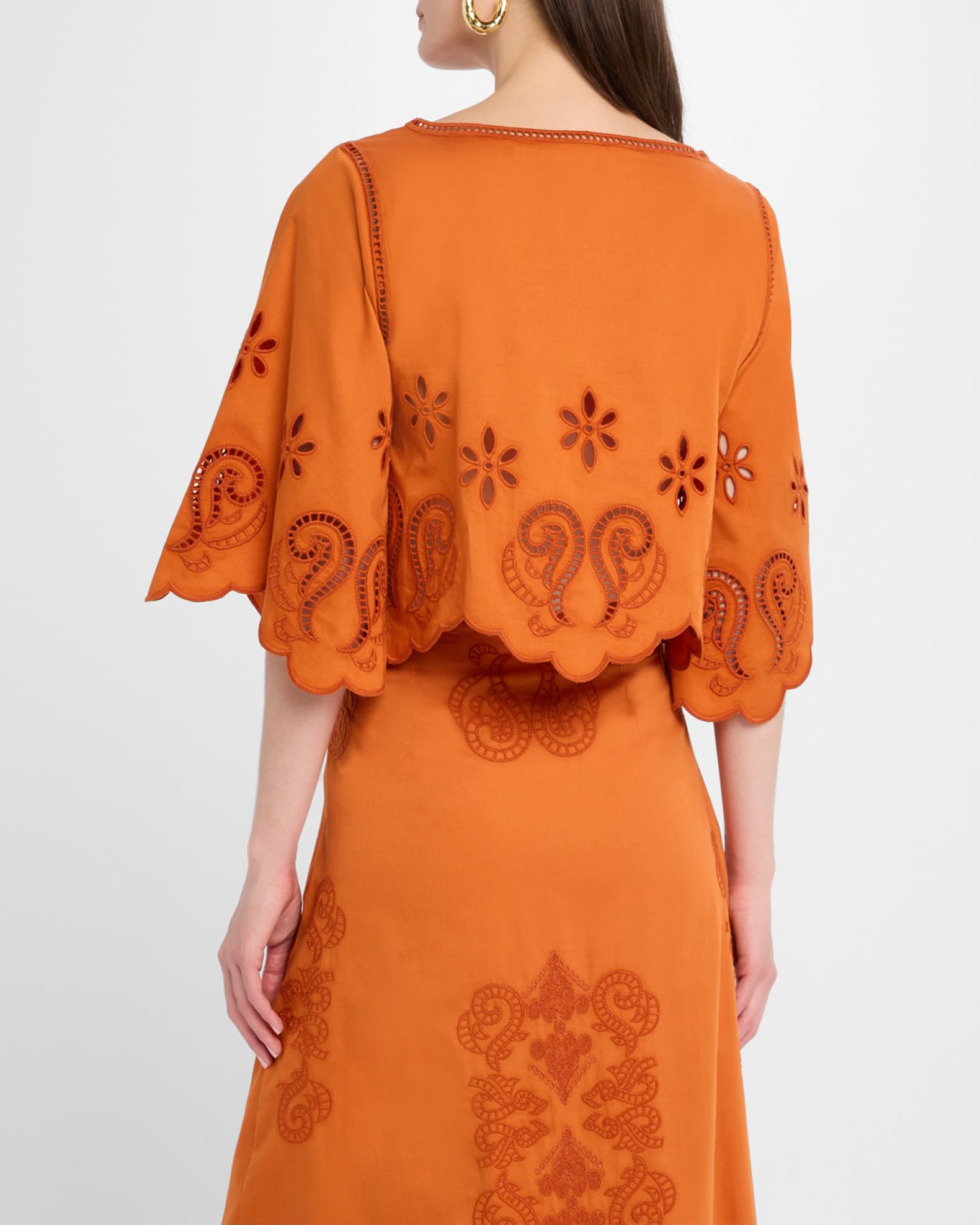 Figue Seline Broderie Anglaise Crop Top | Neiman Marcus