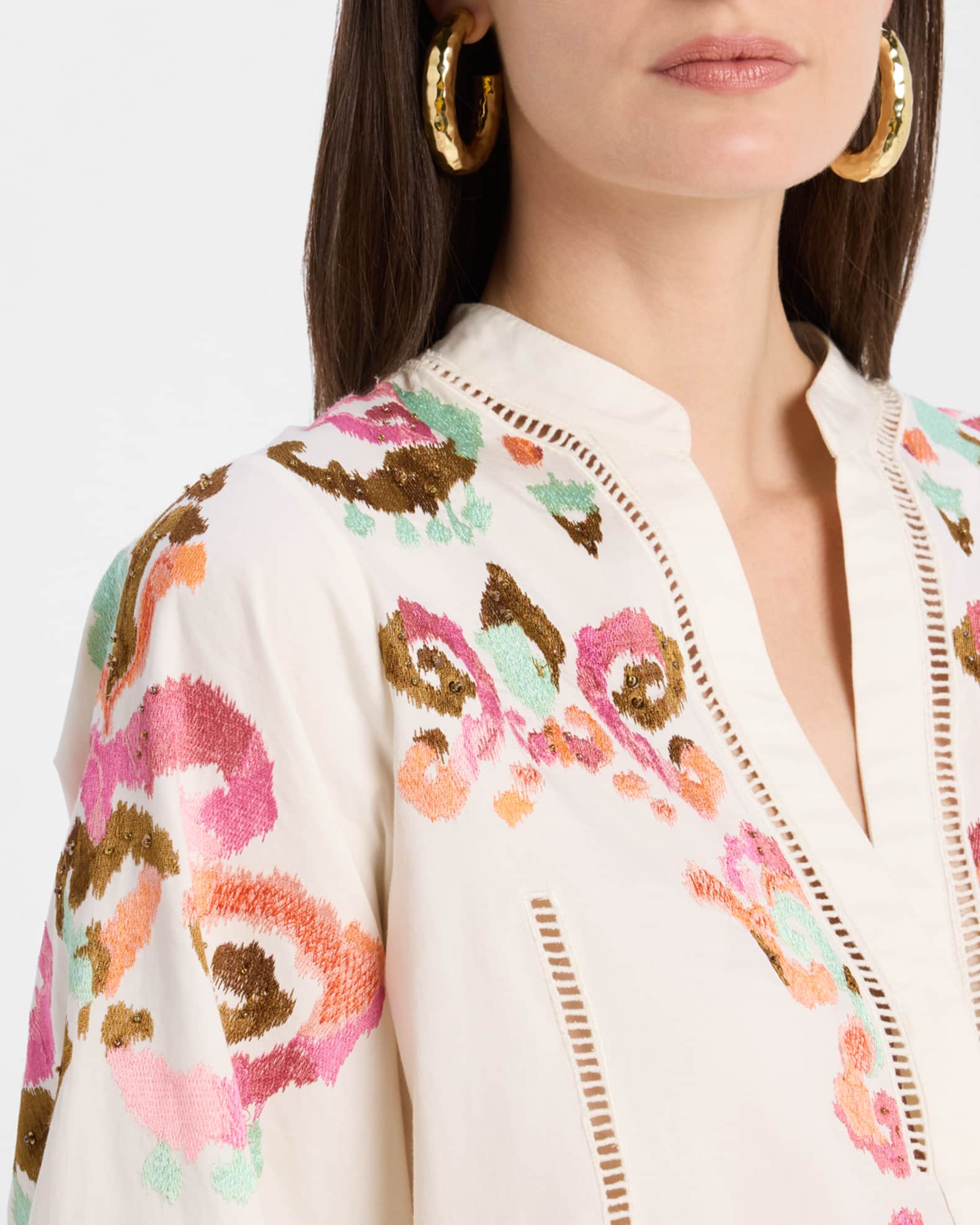 Figue Rylie Embroidered Peasant Top | Neiman Marcus