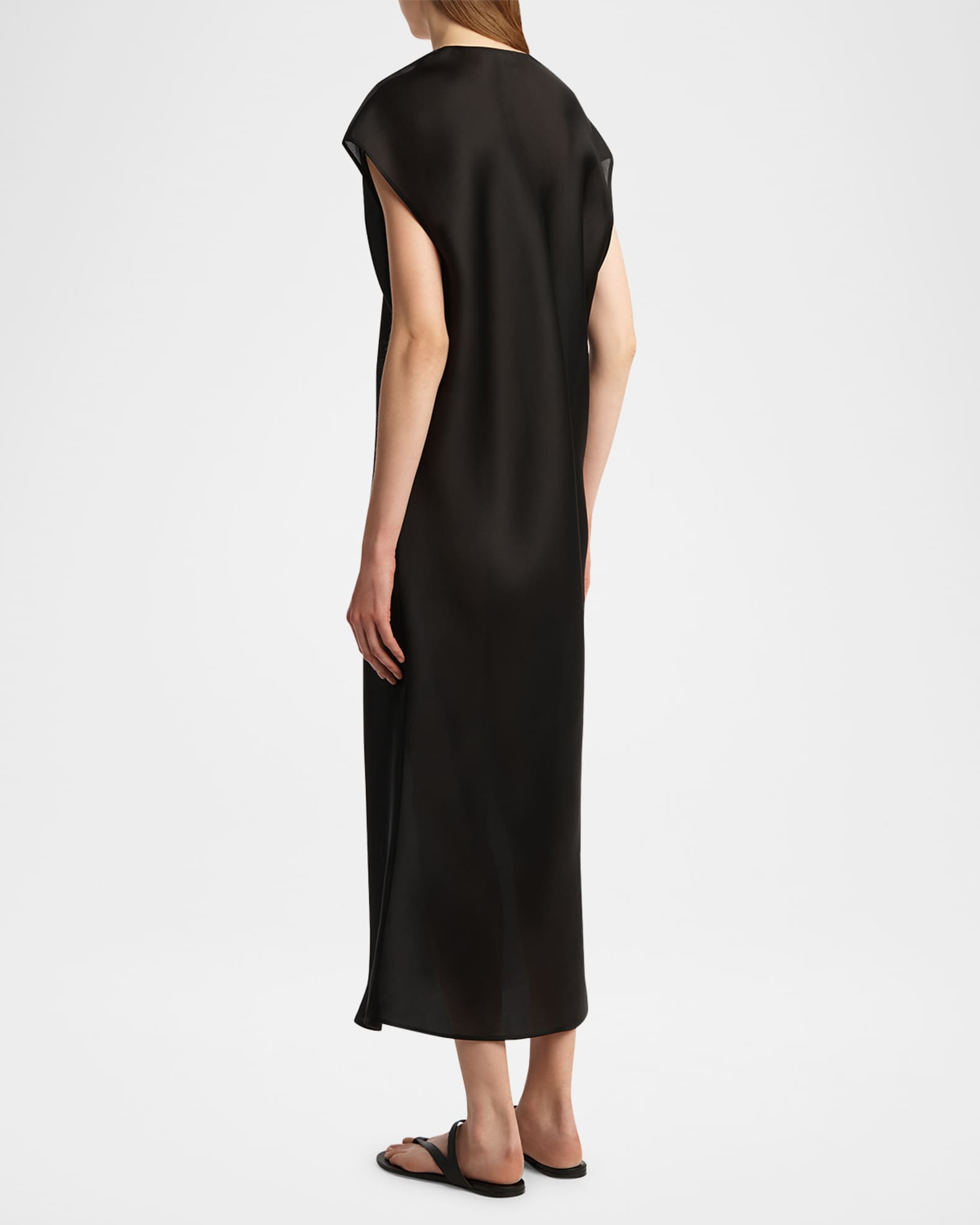 Khaite Darby Cap-Sleeve Bias Silk Maxi Dress | Neiman Marcus