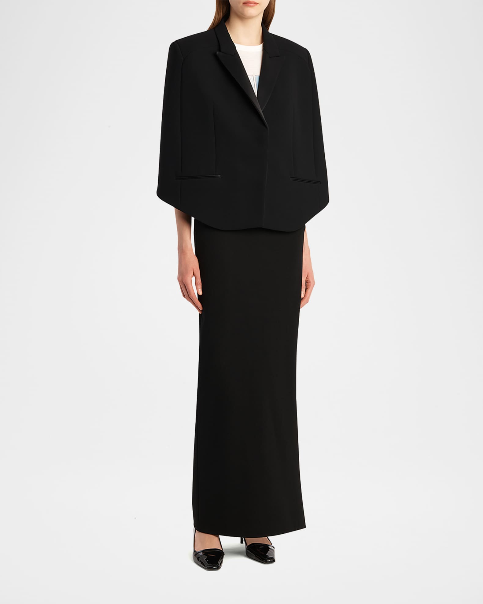 Khaite Severo Tuxedo Cape | Neiman Marcus