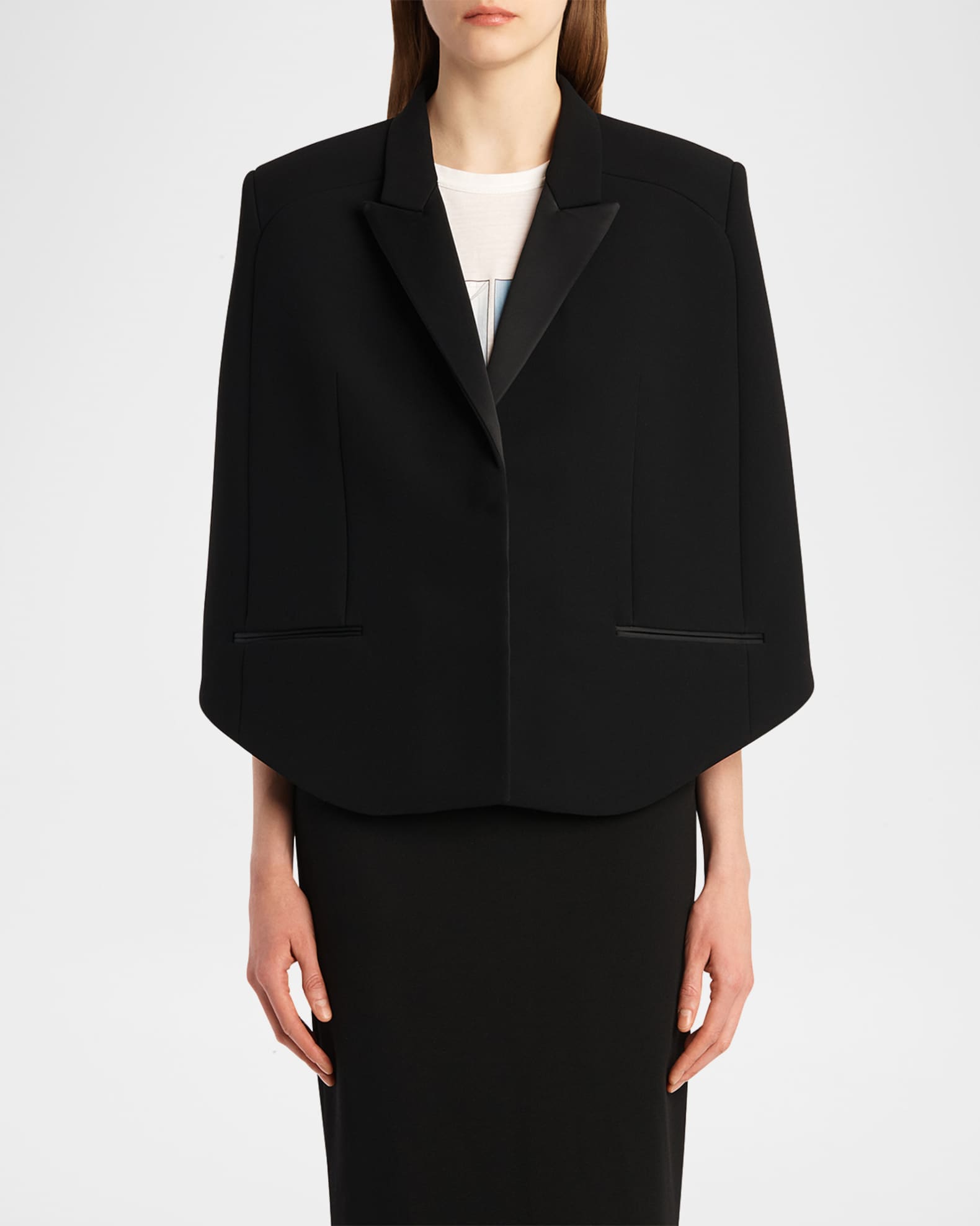 Khaite Severo Tuxedo Cape | Neiman Marcus
