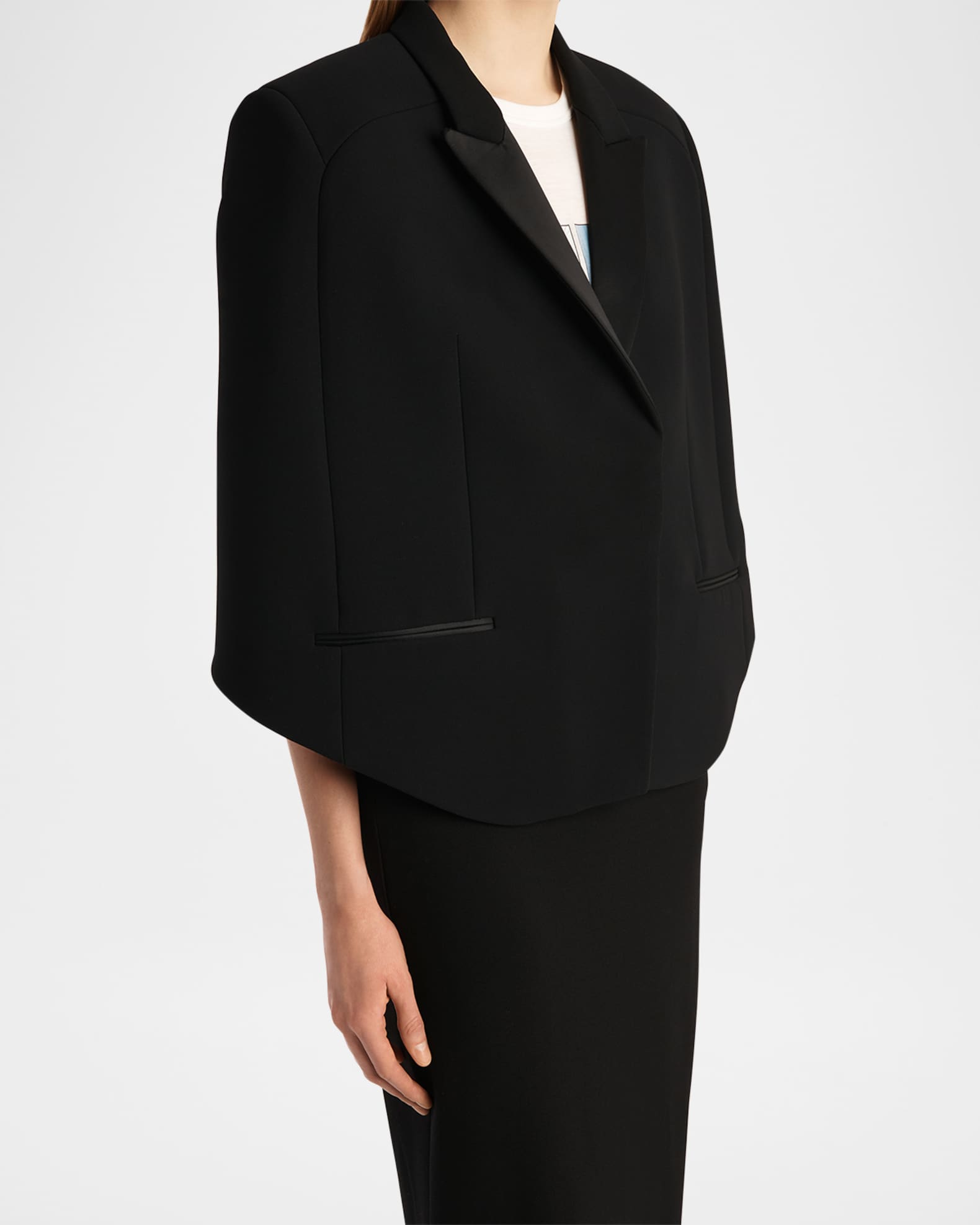 Khaite Severo Tuxedo Cape | Neiman Marcus