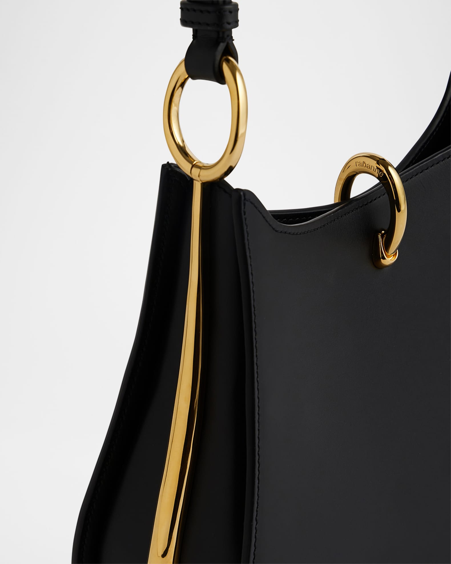 Rabanne Sac A Main Leather Ring Small Shoulder Bag | Neiman Marcus