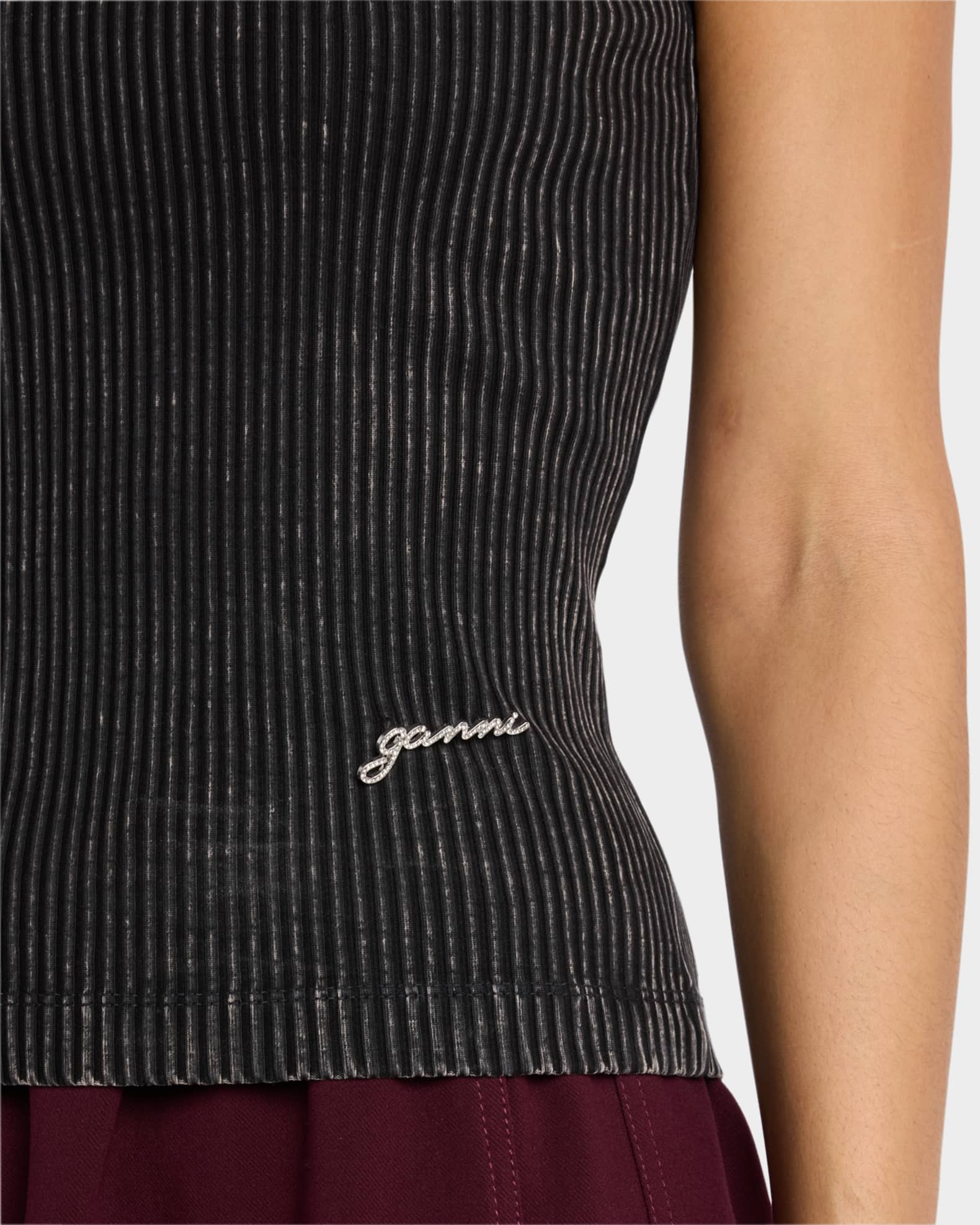 Ganni Heavy Rib Jersey Tank Top | Neiman Marcus