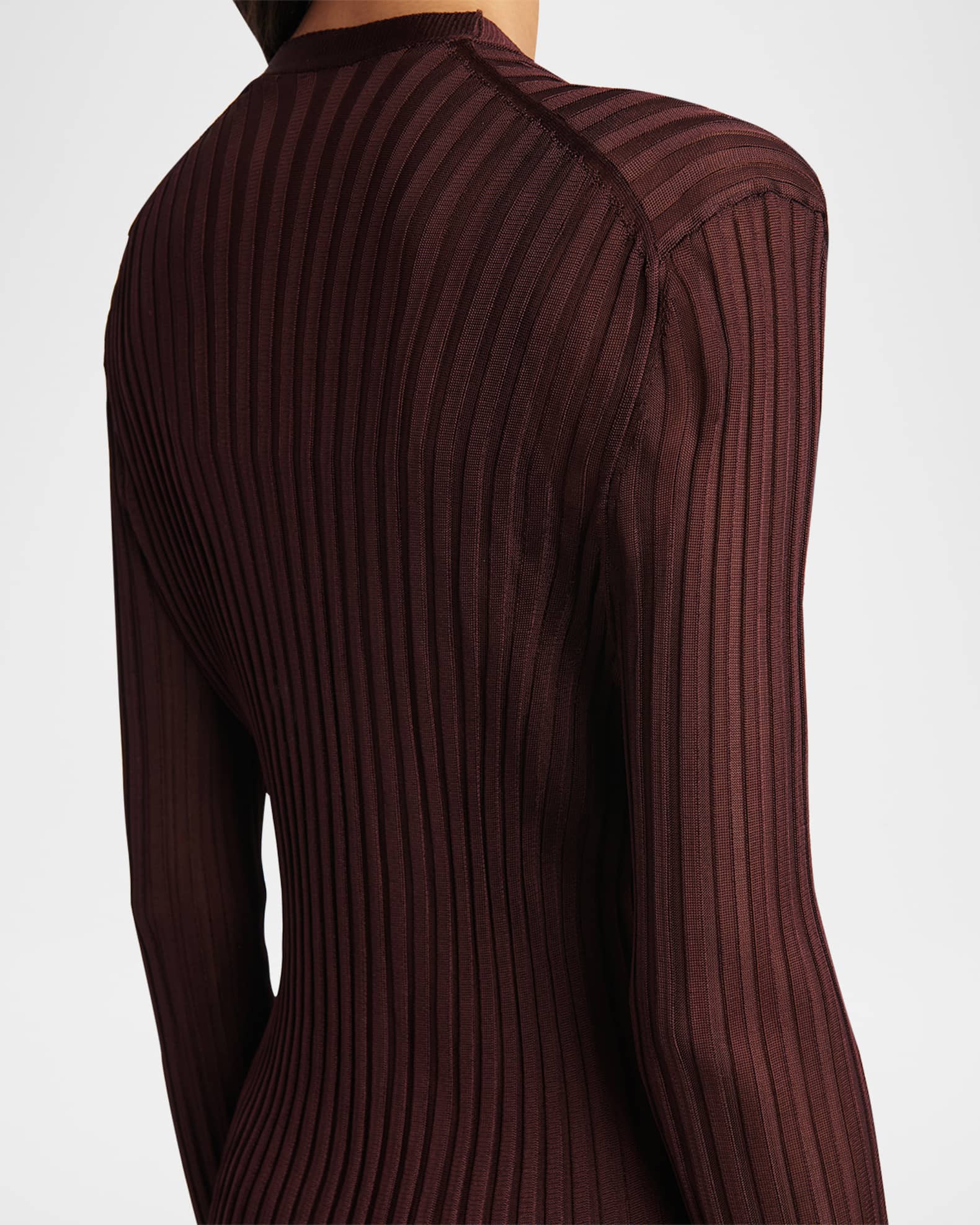 Khaite Ramon Wide Rib V-Neck Long Cardigan | Neiman Marcus