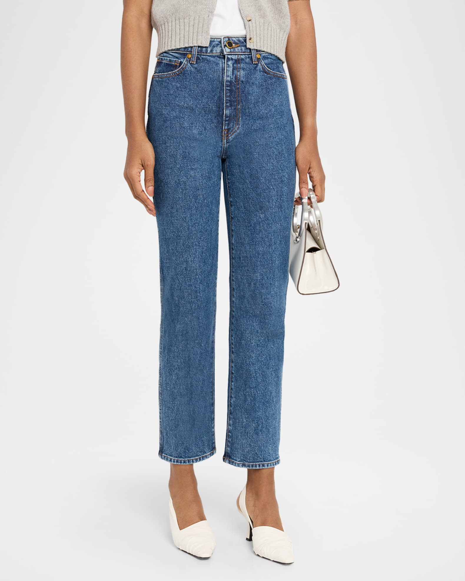 Khaite Abigail Slim-Leg Ankle Jeans | Neiman Marcus