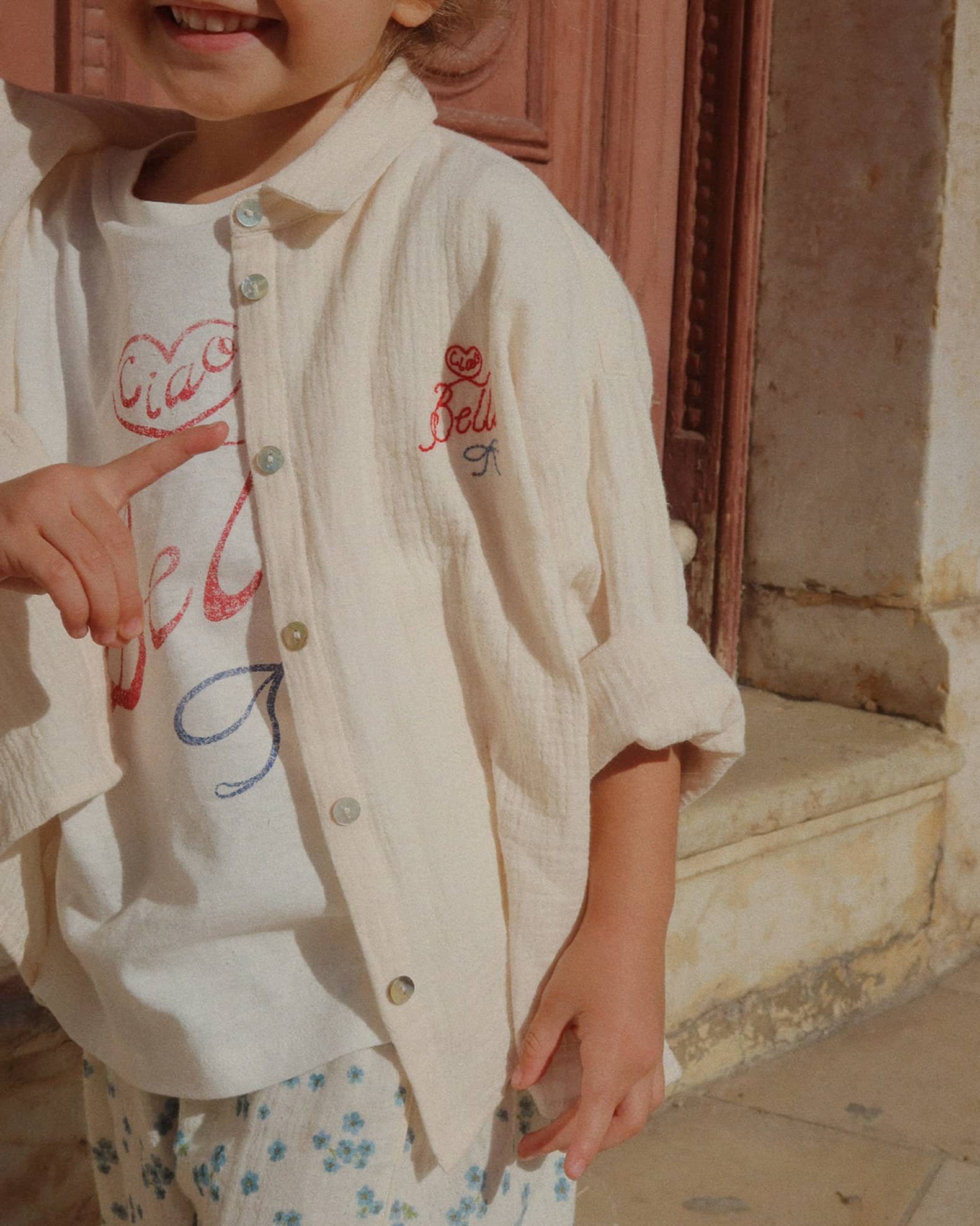 Konges Slojd Rosie H-W x Girl's Bella Button-Front Shirt, Size 12M-6 ...