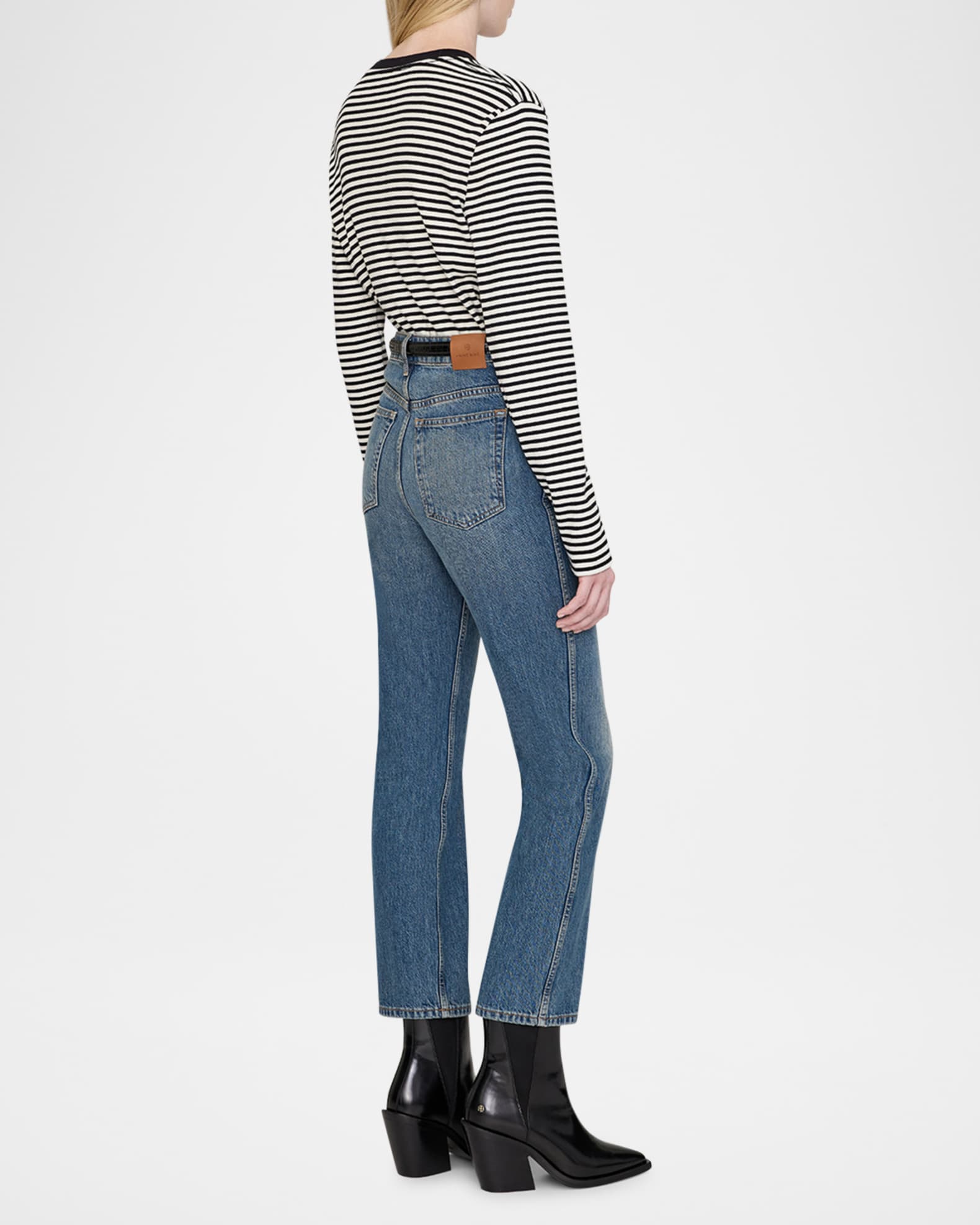 ANINE BING Alessia Stripe Long-Sleeve Tee | Neiman Marcus