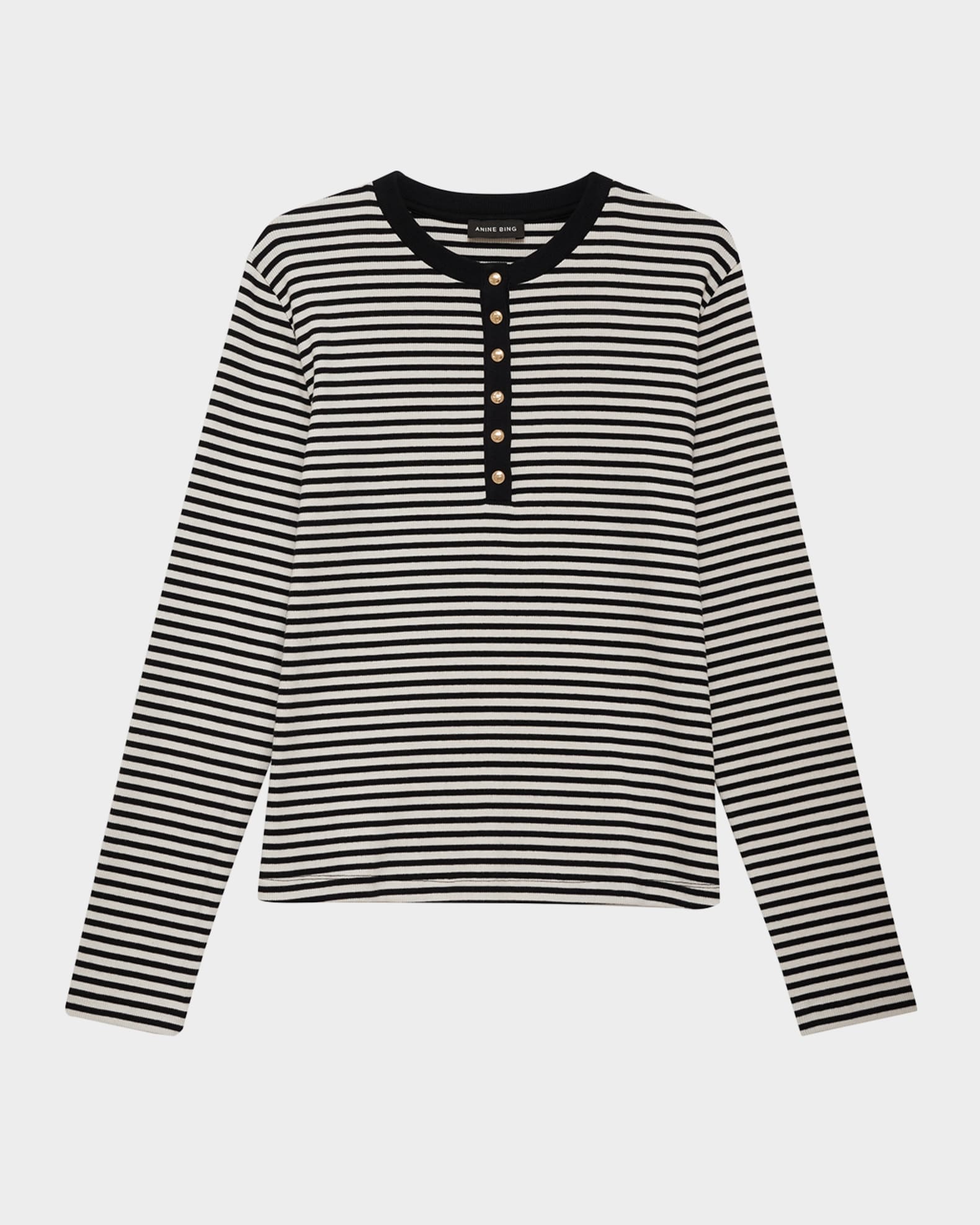 ANINE BING Alessia Stripe Long-Sleeve Tee | Neiman Marcus