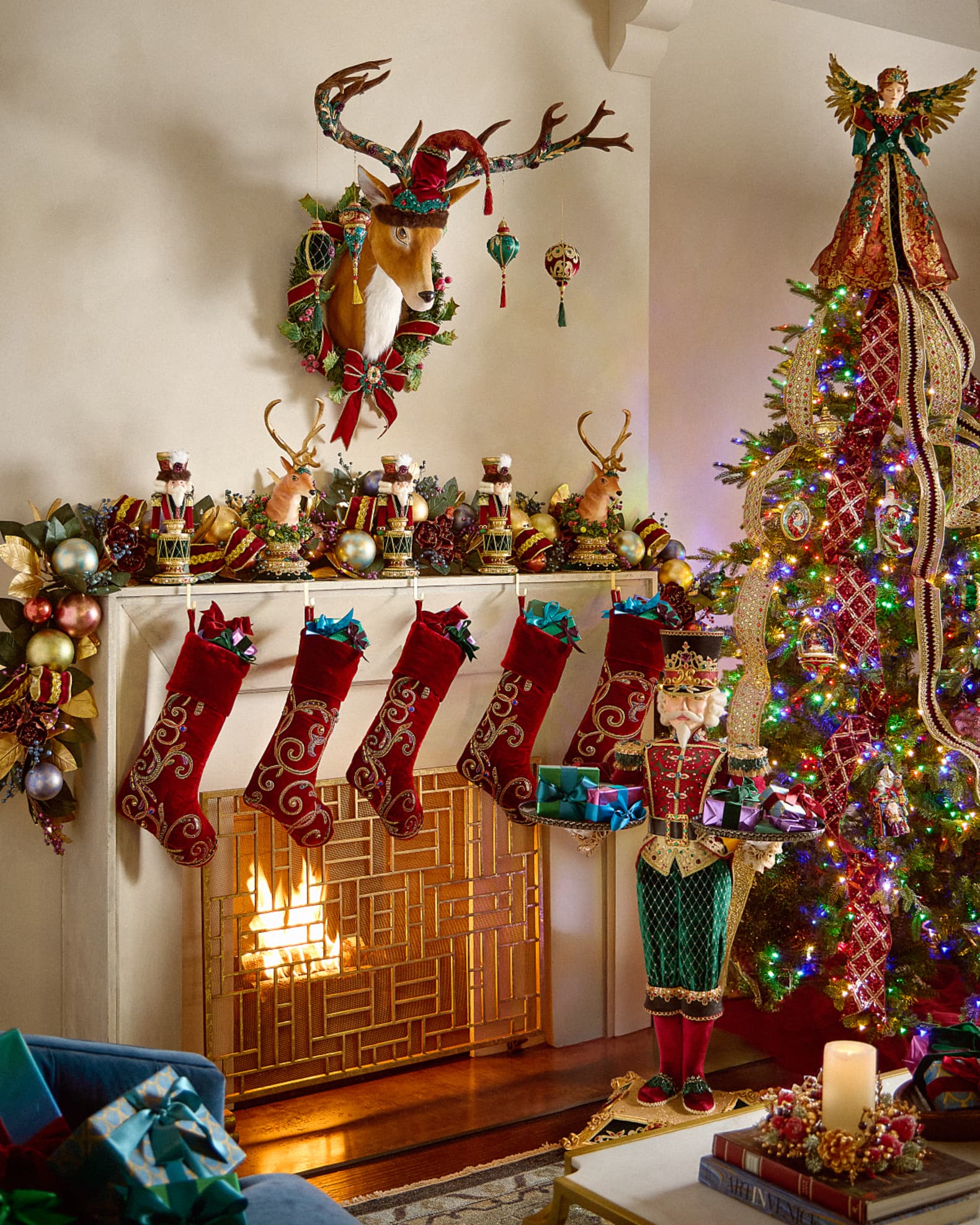 Katherine's Collection Captain Barry Burgundy Server, 45.5" | Neiman Marcus