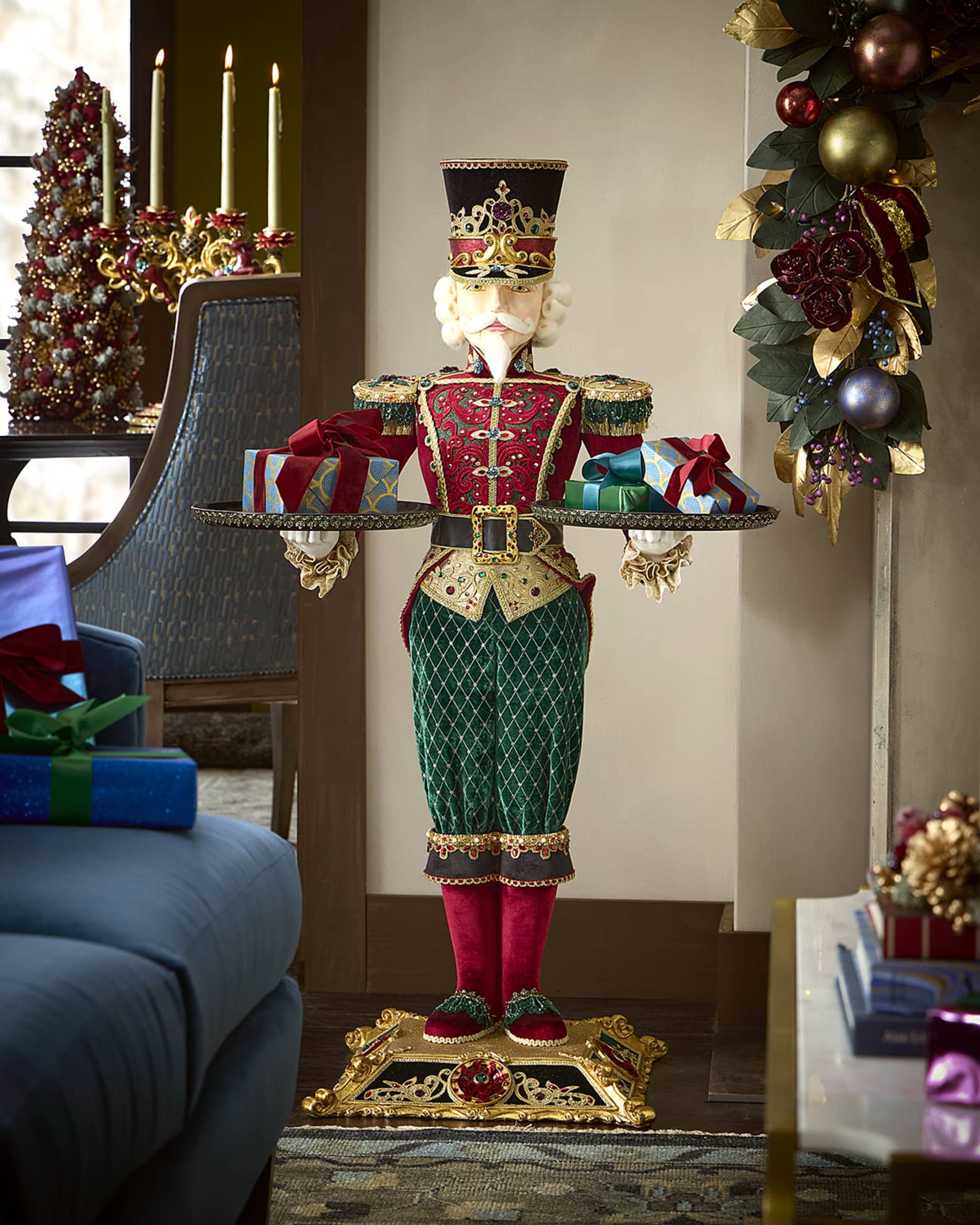 Katherine's Collection Captain Barry Burgundy Server, 45.5" | Neiman Marcus