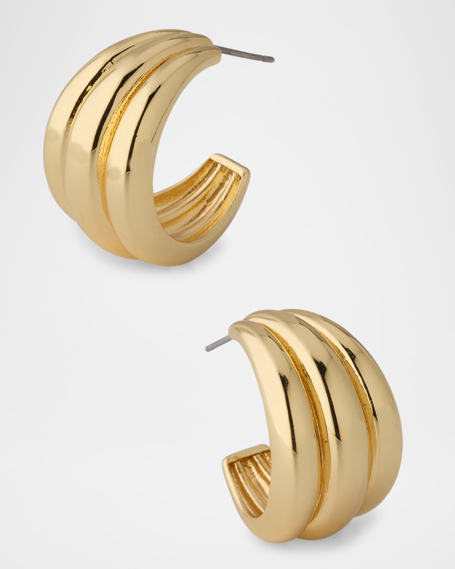 BaubleBar Yvette Golden Hoop Earrings | Neiman Marcus