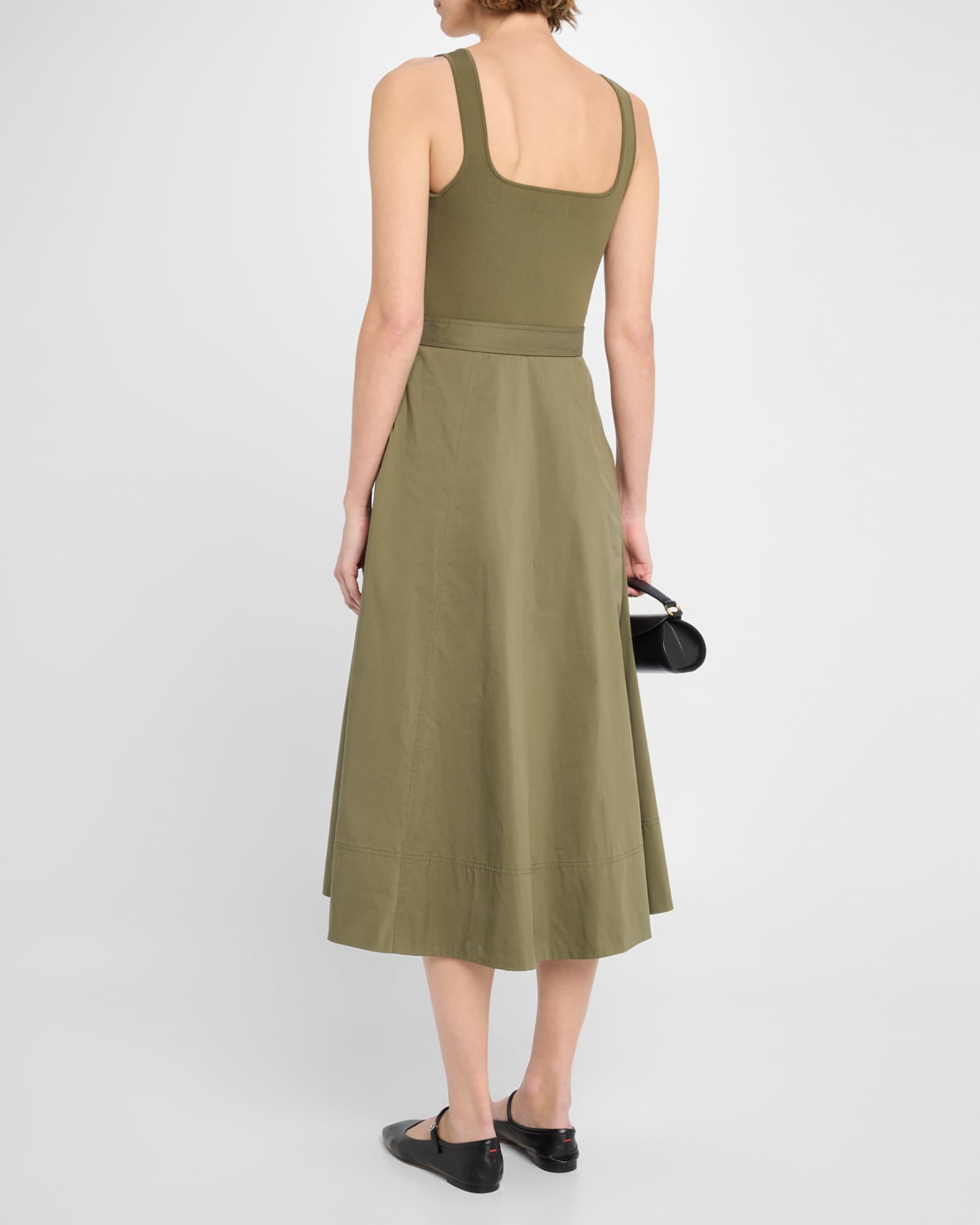 Tanya Taylor Carmen A-Line Midi Combo Dress | Neiman Marcus
