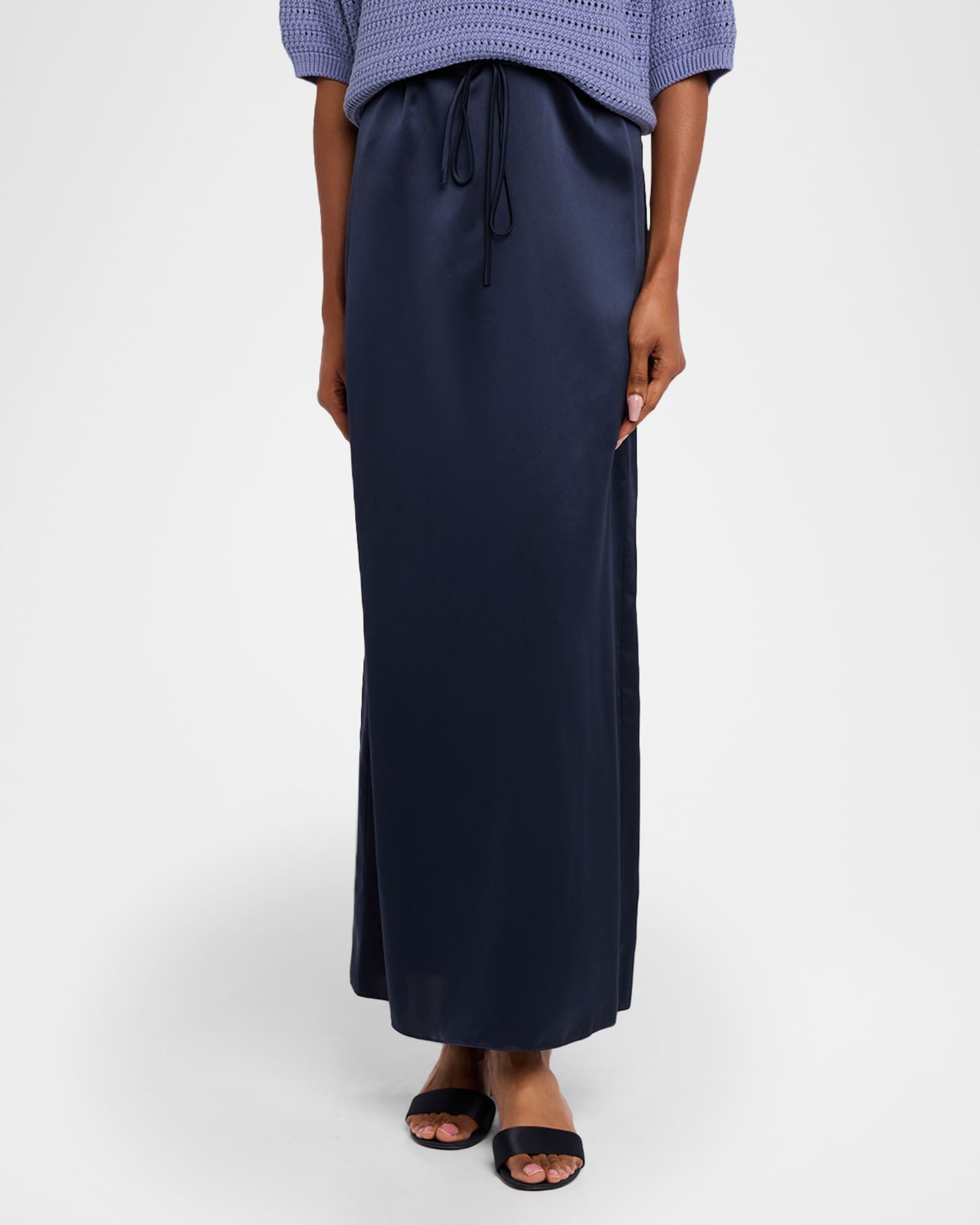 Sablyn Sol Silk Drawstring Maxi Skirt | Neiman Marcus
