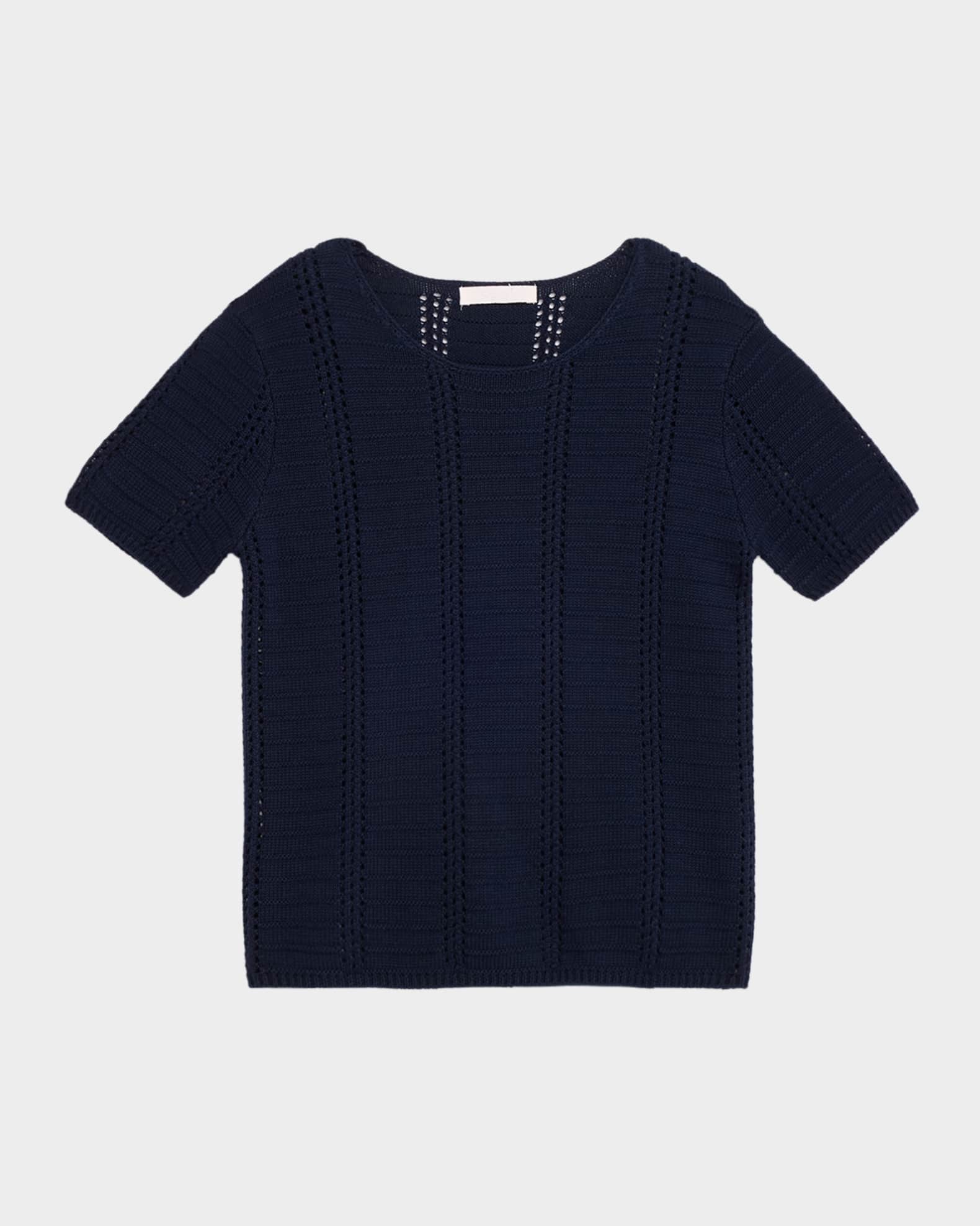 Sablyn Jayden Shrunken Short-Sleeve Knit Top | Neiman Marcus