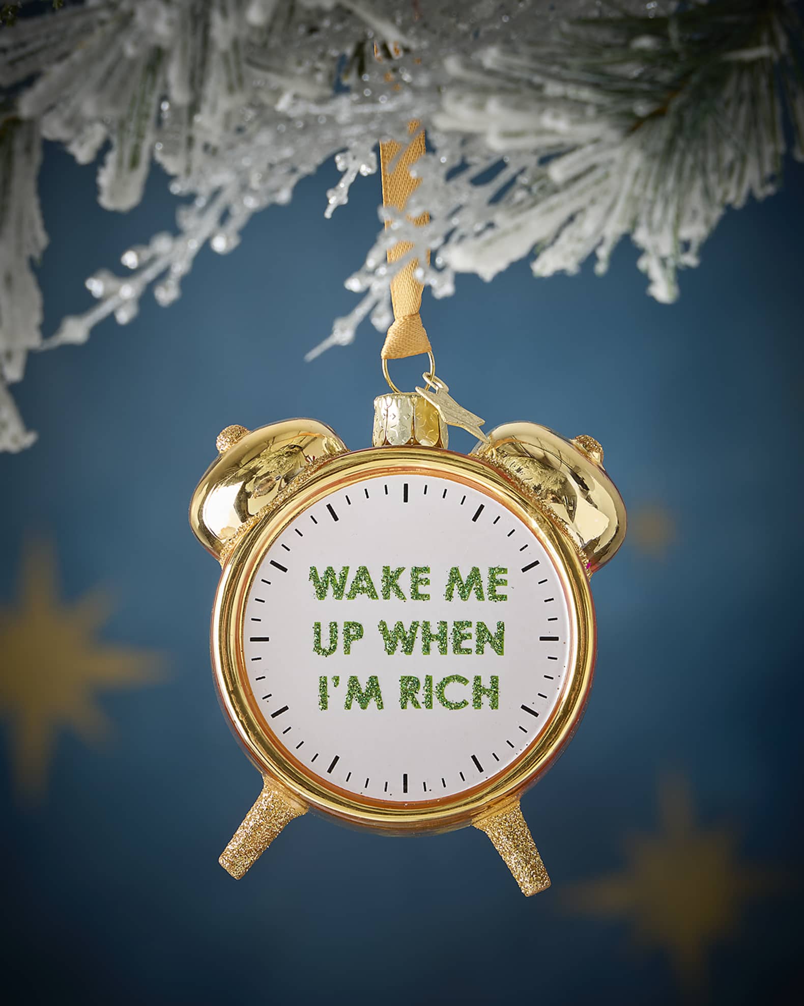 Vondels Shiny Gold Rich Alarm Clock Christmas Ornament | Neiman Marcus