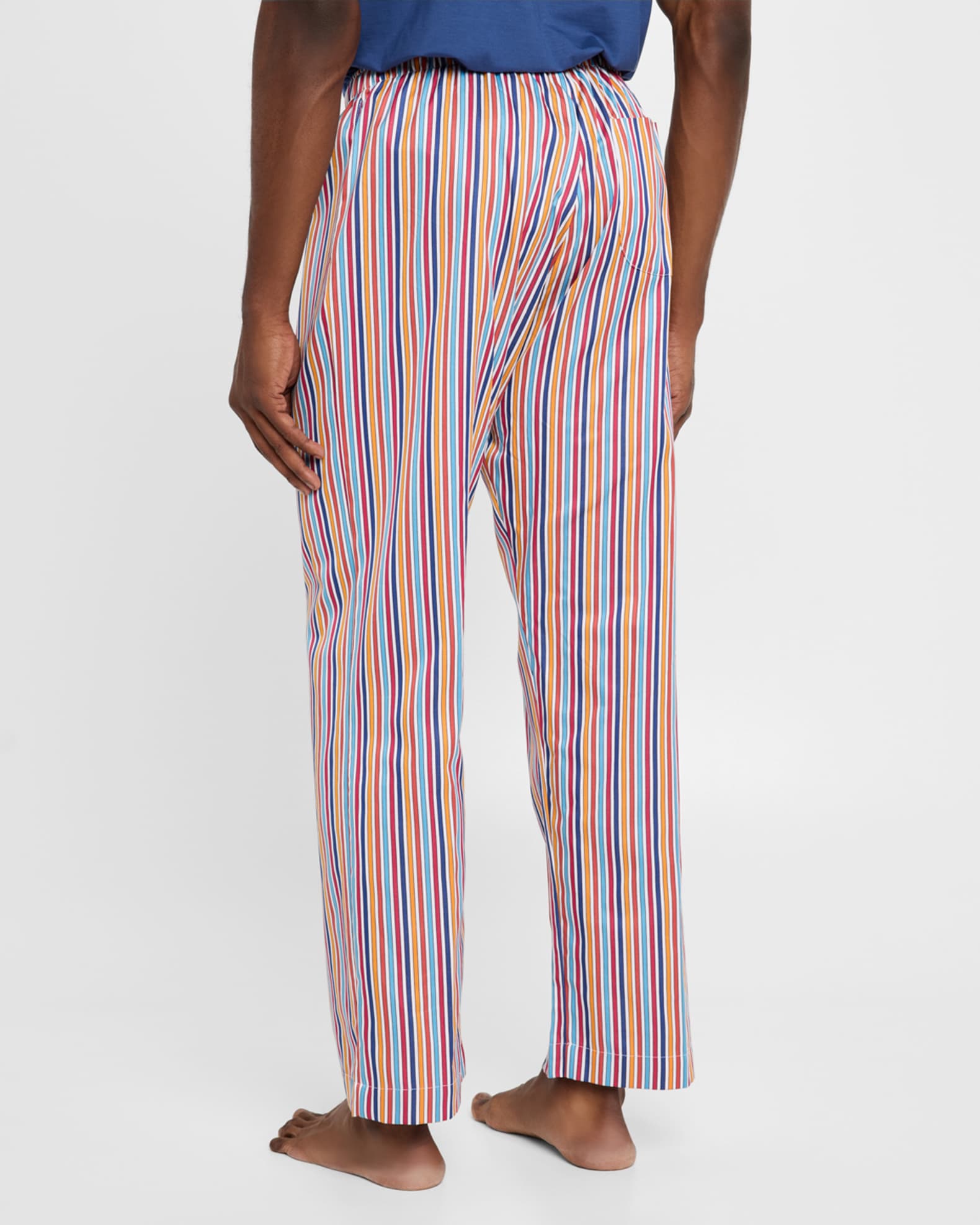Derek Rose Men's Wellington Multi-Color Stripe Lounge Pants | Neiman Marcus