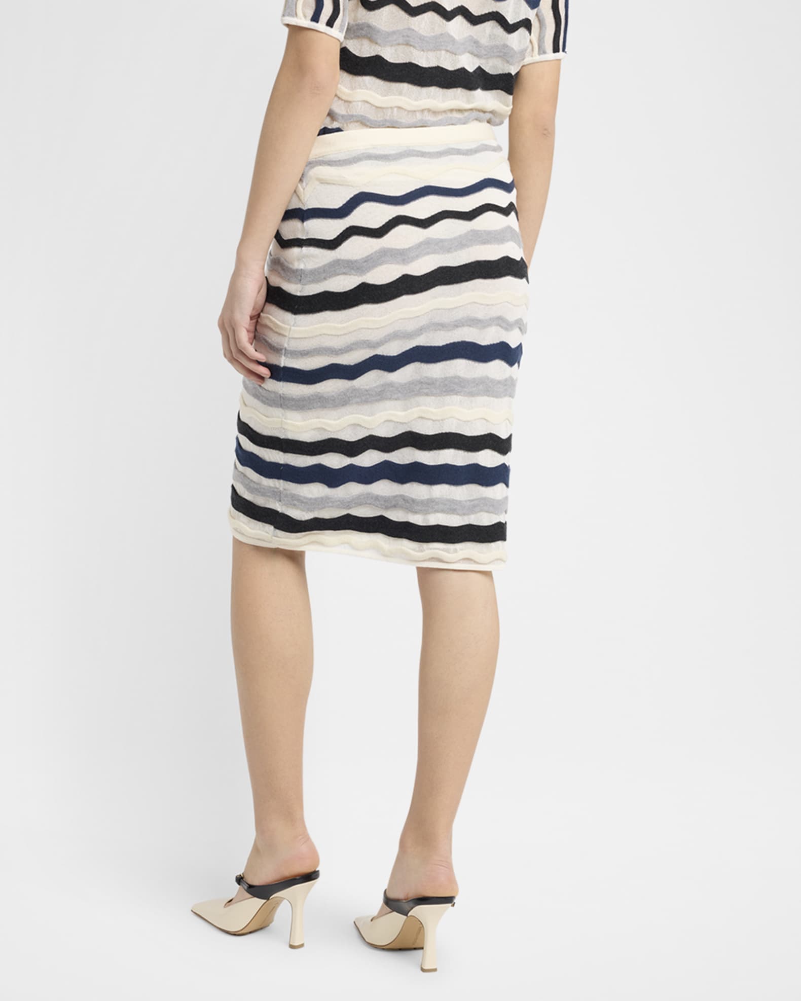 Bottega Veneta Zigzag Striped Knitwear Skirt | Neiman Marcus
