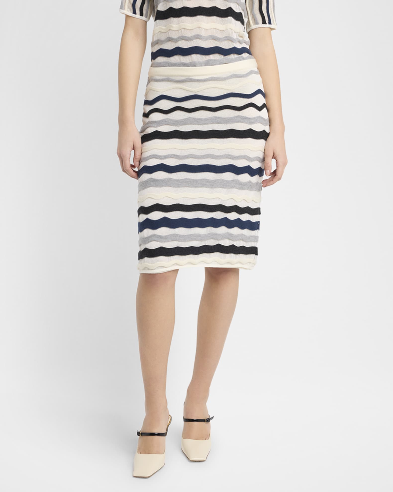Bottega Veneta Zigzag Striped Knitwear Skirt | Neiman Marcus