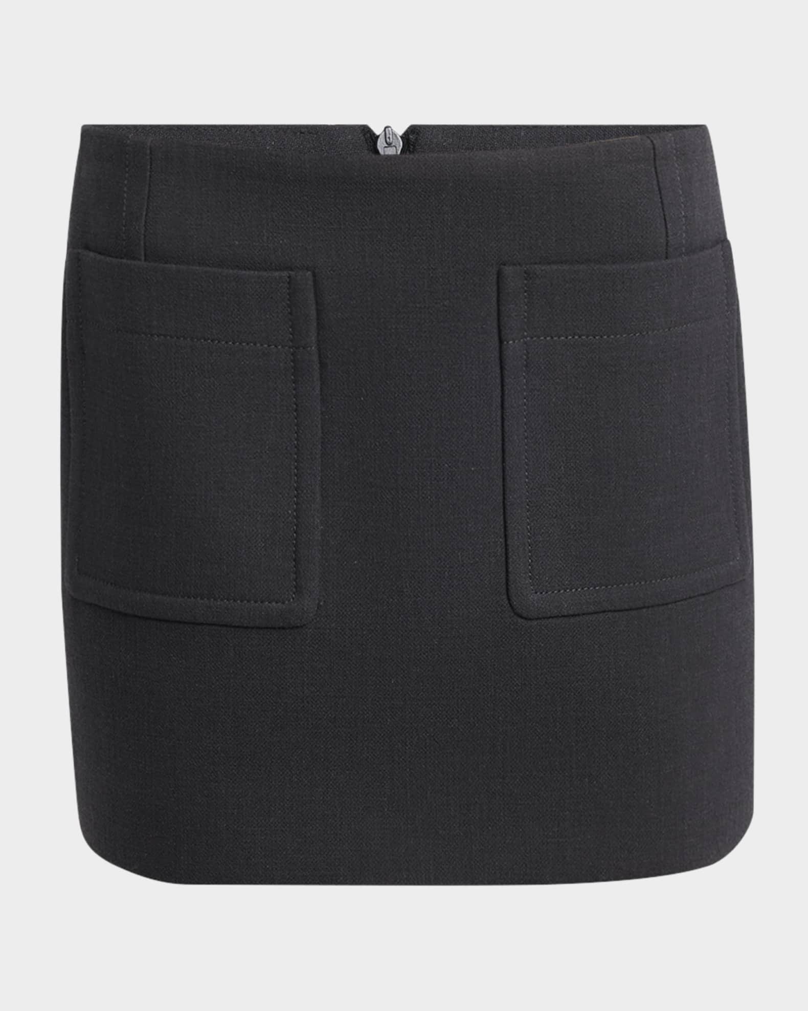 Bottega Veneta Pocket Light Structured Cotton Mini Skirt | Neiman Marcus