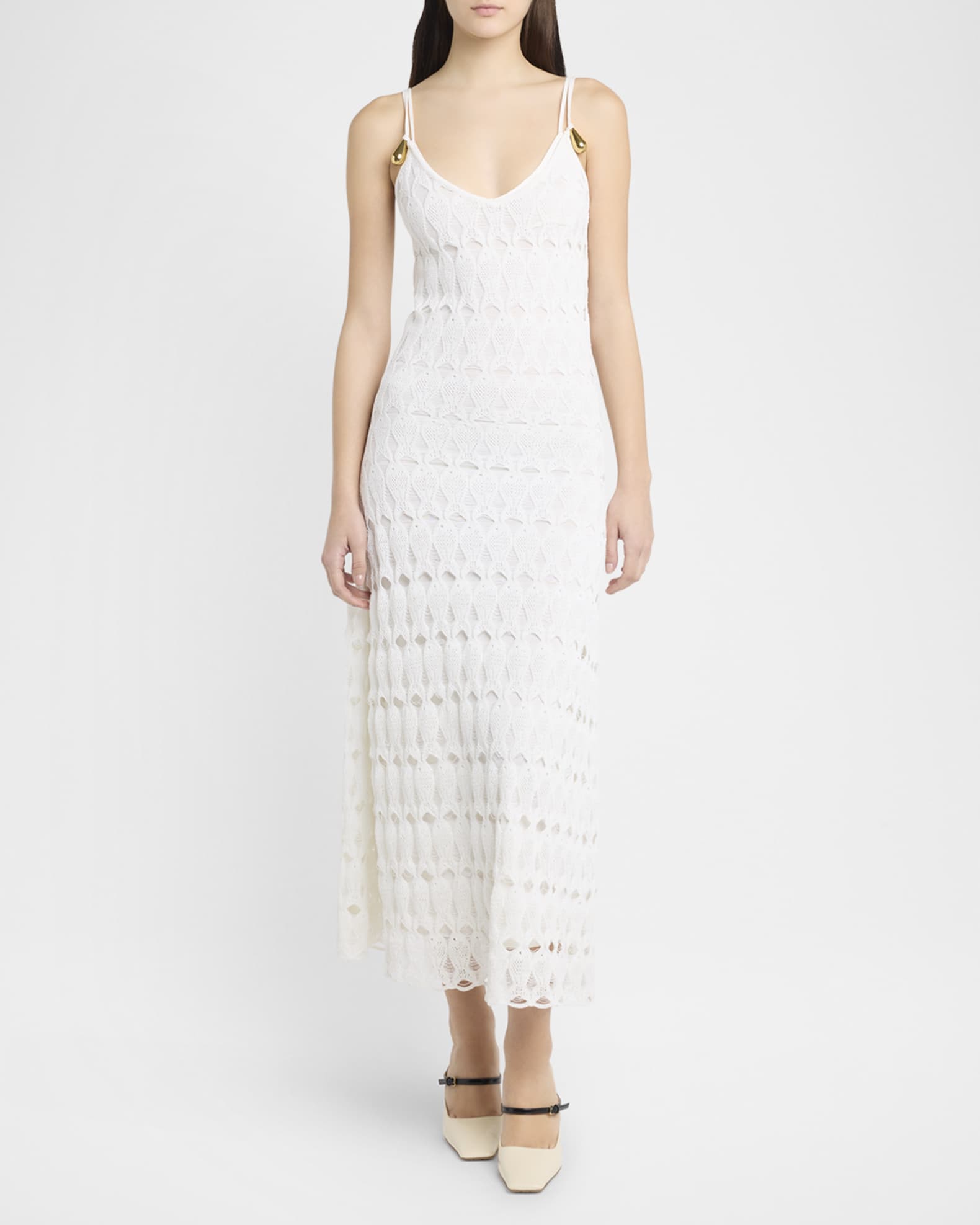 Bottega Veneta Fish Lace Sleeveless Dress | Neiman Marcus