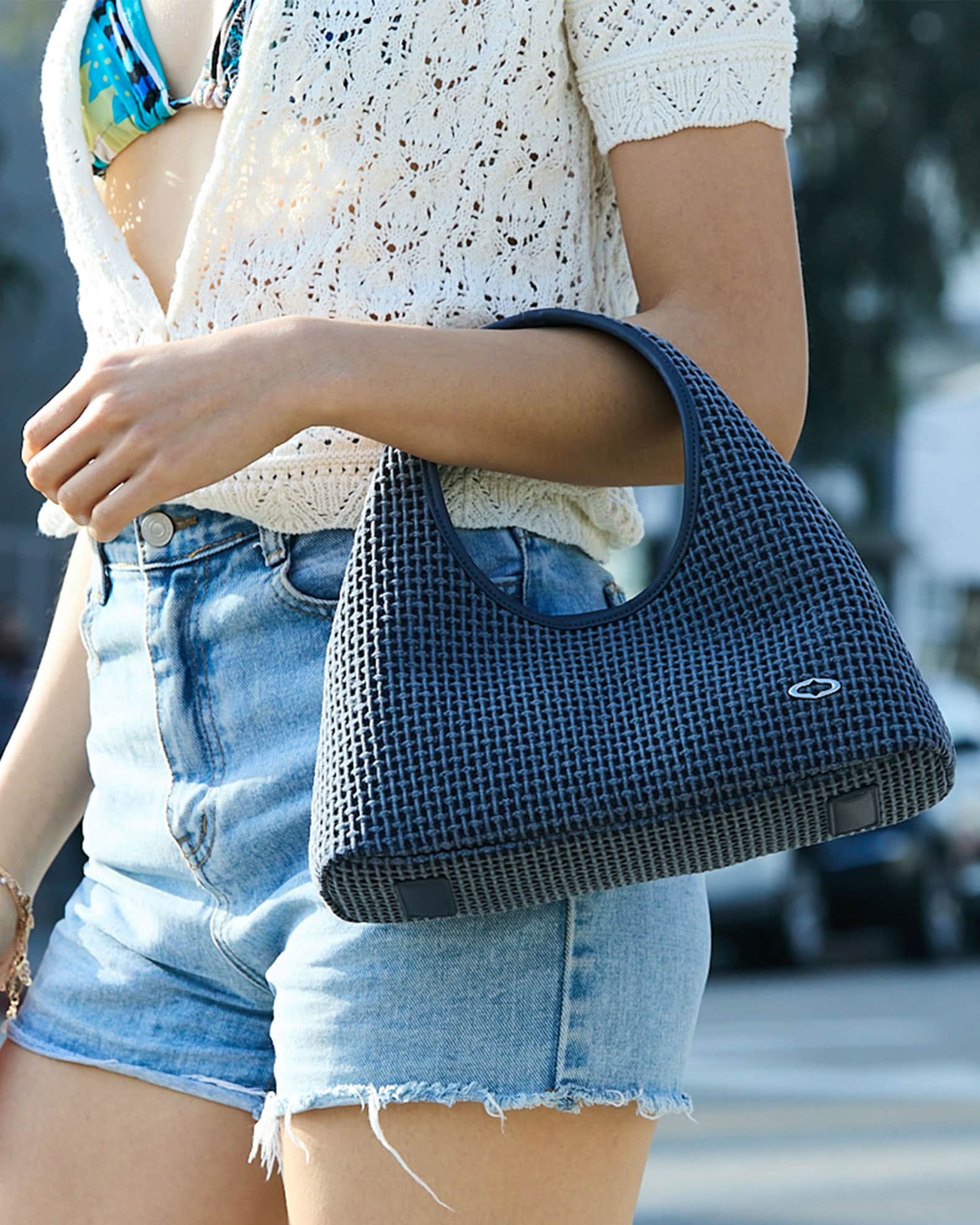 Oryany Waffle Canvas Top-Handle Bag | Neiman Marcus