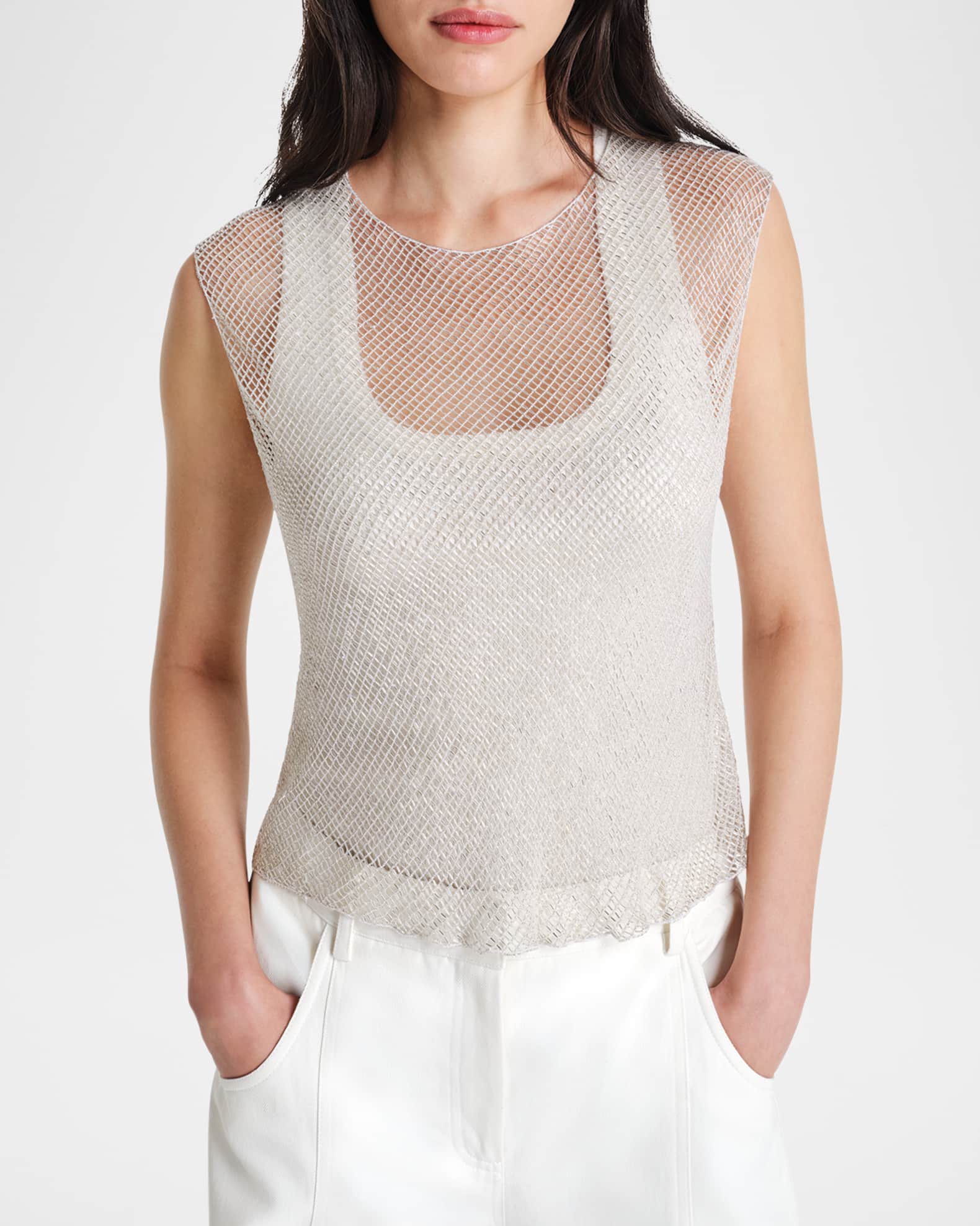 TWP Chloe Woven Mesh Top | Neiman Marcus